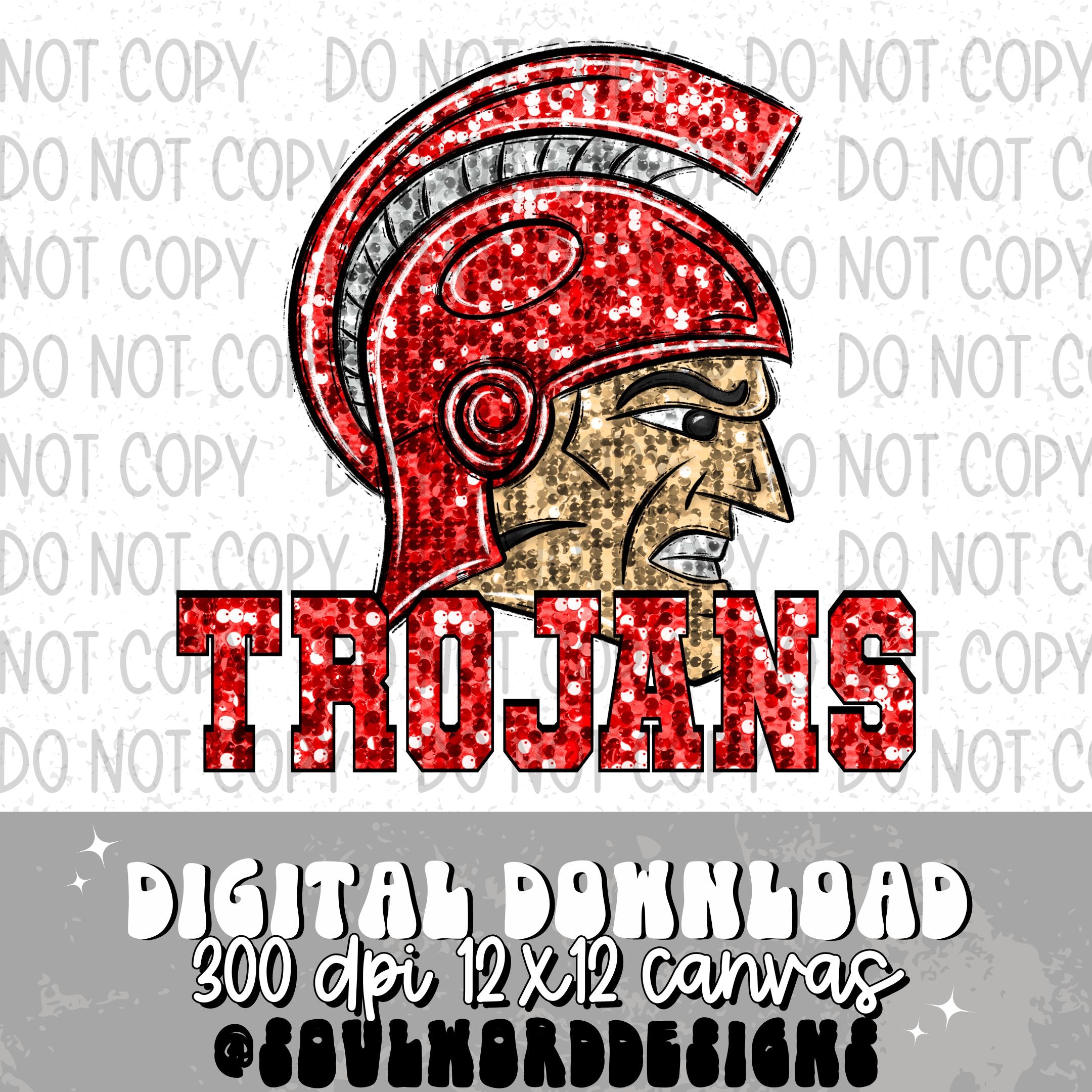 Trojans Sequin Mascot - DIGITAL DOWNLOAD – Olive Soul