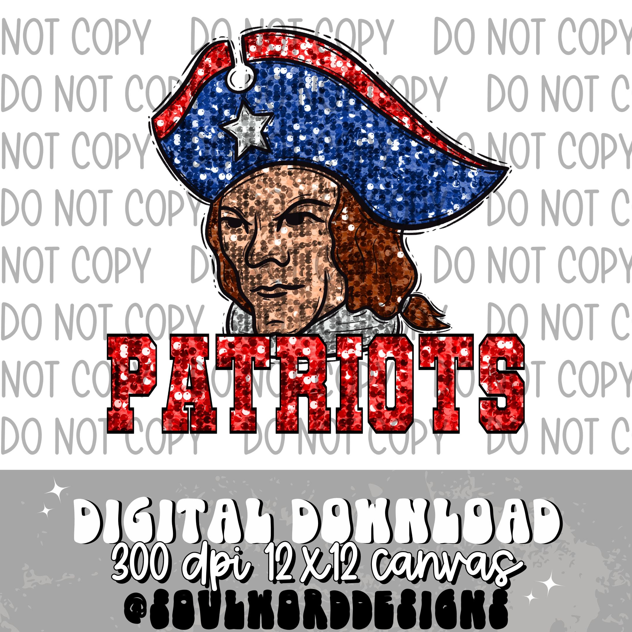 Patriots Sequin Mascot - DIGITAL DOWNLOAD – Olive Soul
