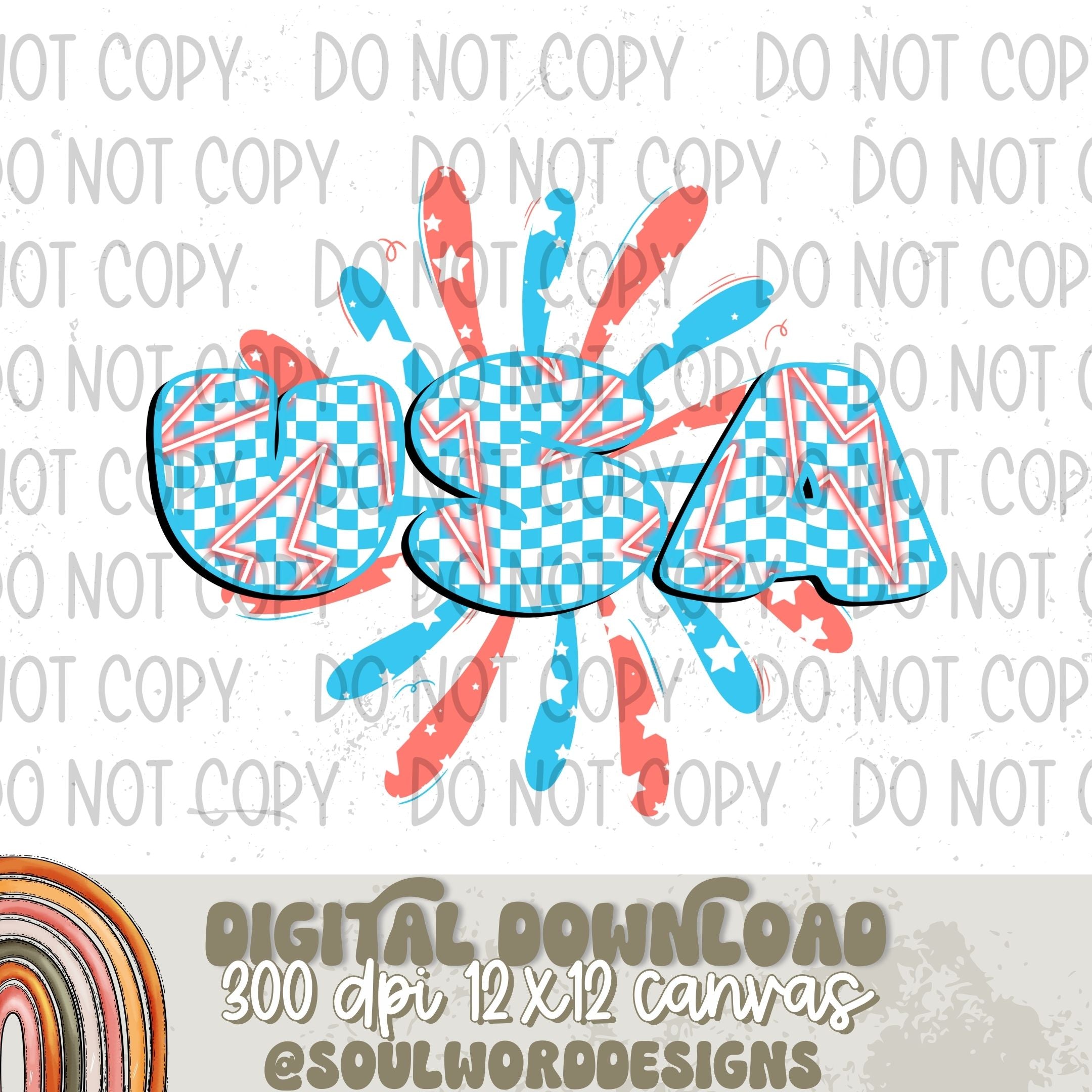 USA Checker Bolts - DIGITAL DOWNLOAD – Olive Soul