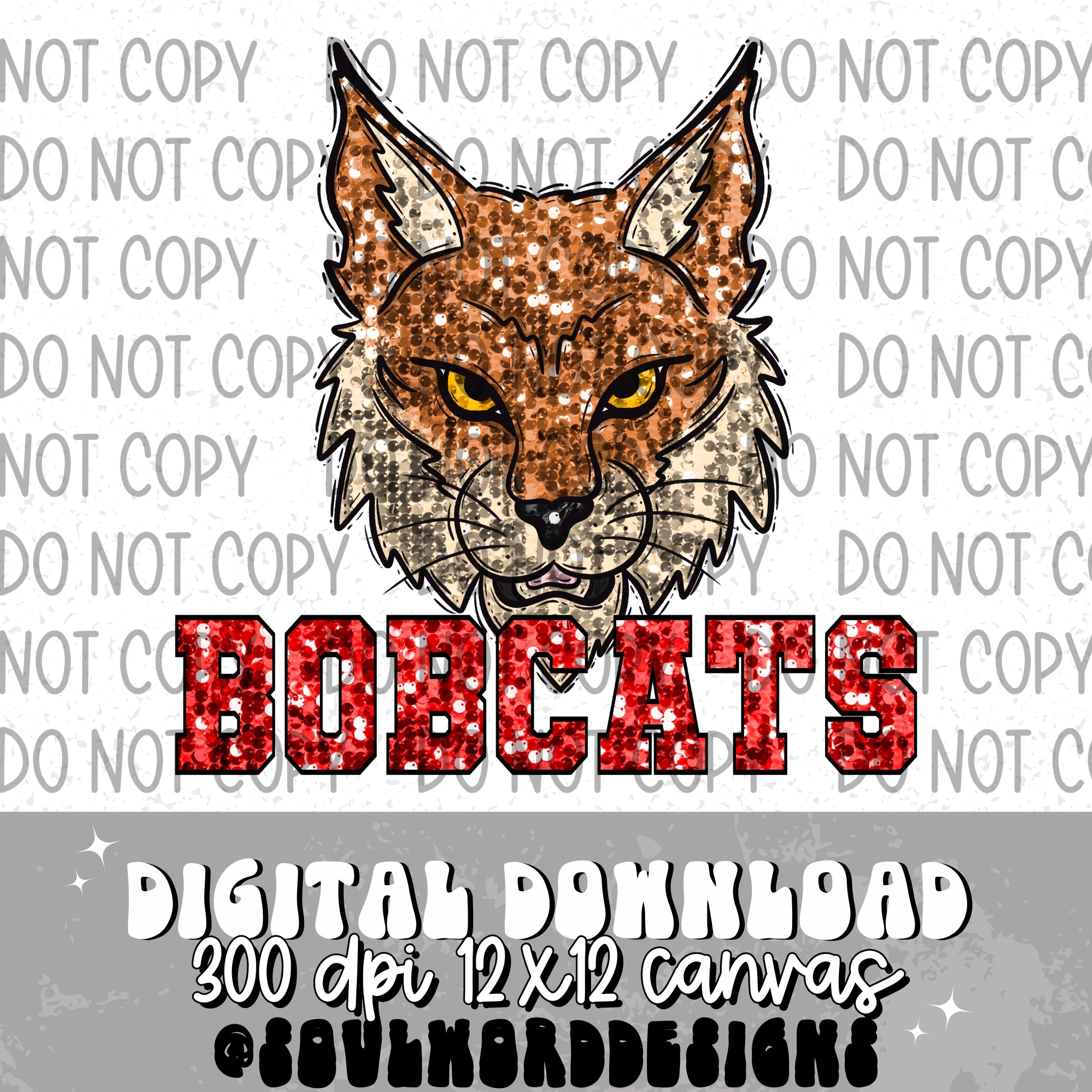 Bobcats Sequin Mascot - DIGITAL DOWNLOAD – Olive Soul
