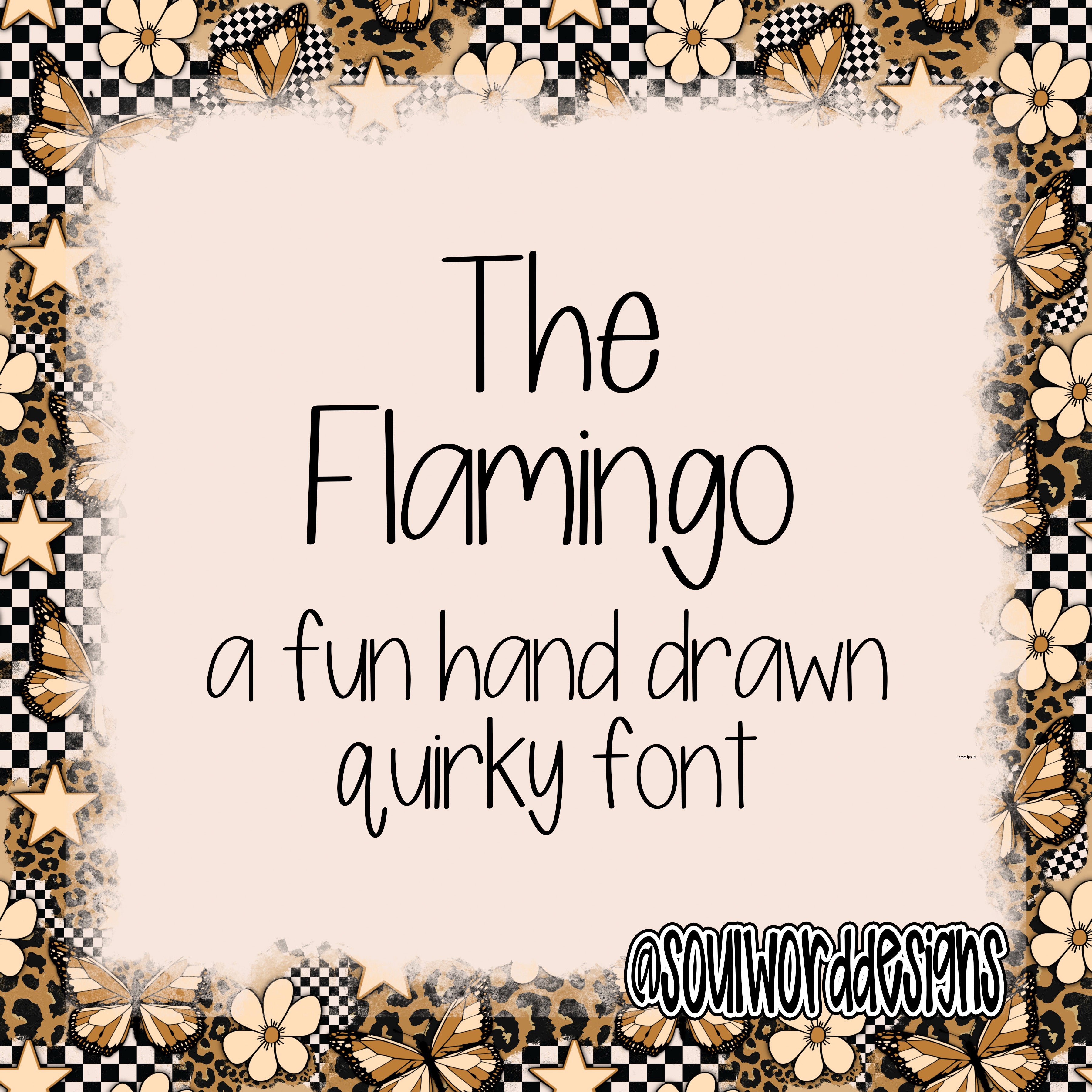 The Flamingo Hand Drawn OTF TYPEABLE Font - DIGITAL DOWNLOAD – Olive Soul