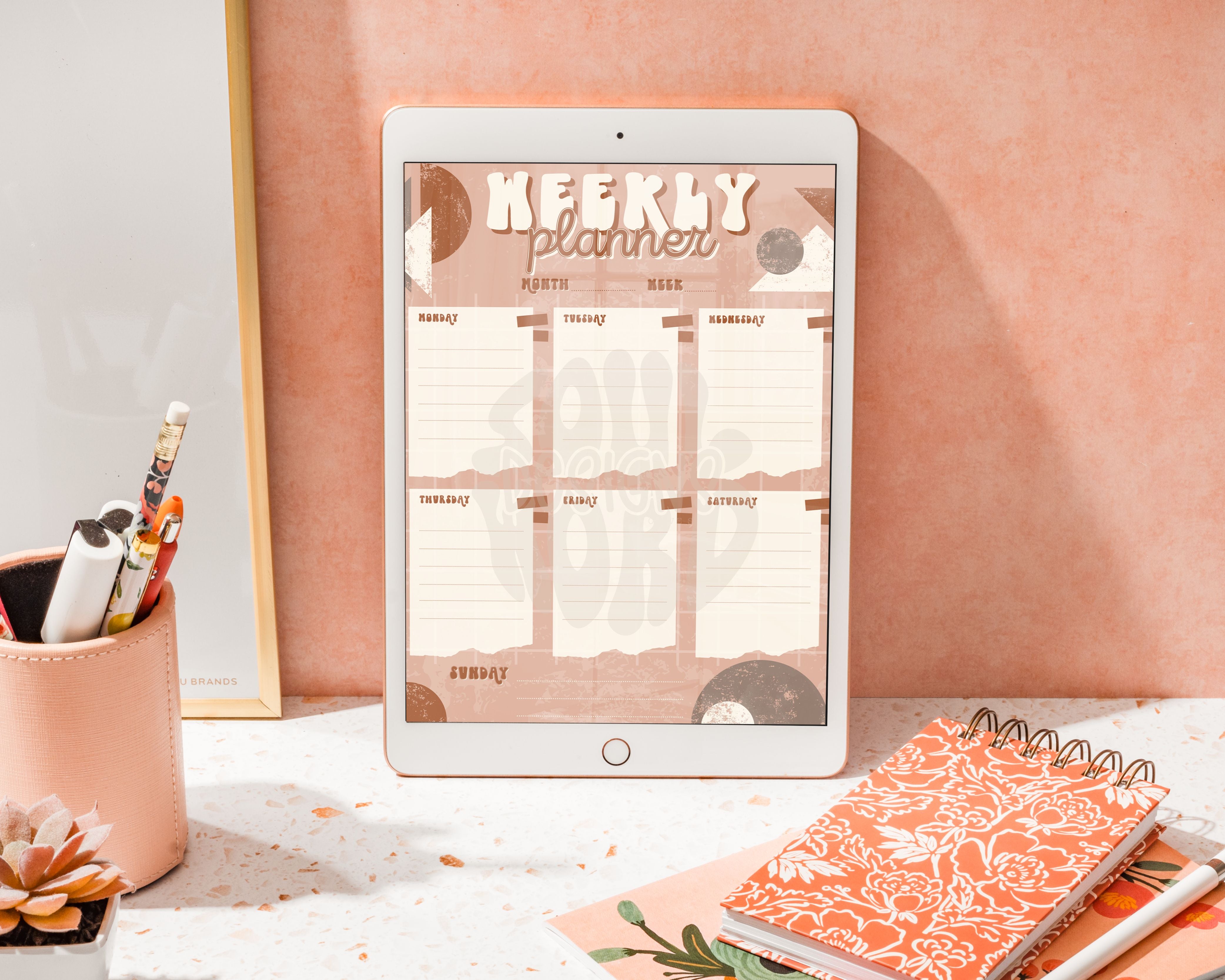 Boho Neutral Mauve Weekly Planner Printable - DIGITAL DOWNLOAD – Olive Soul