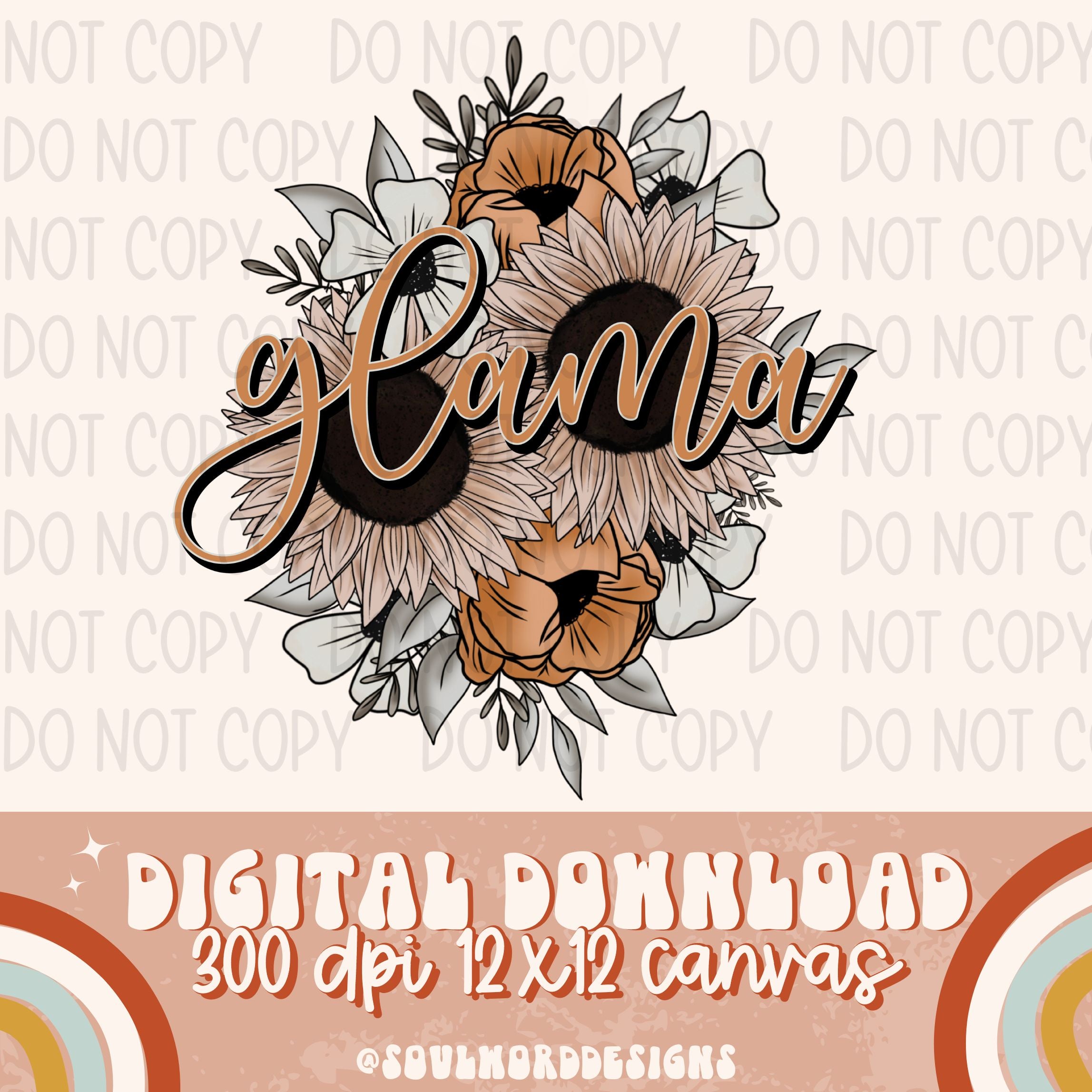 Glama Boho Floral - DIGITAL DOWNLOAD – Olive Soul