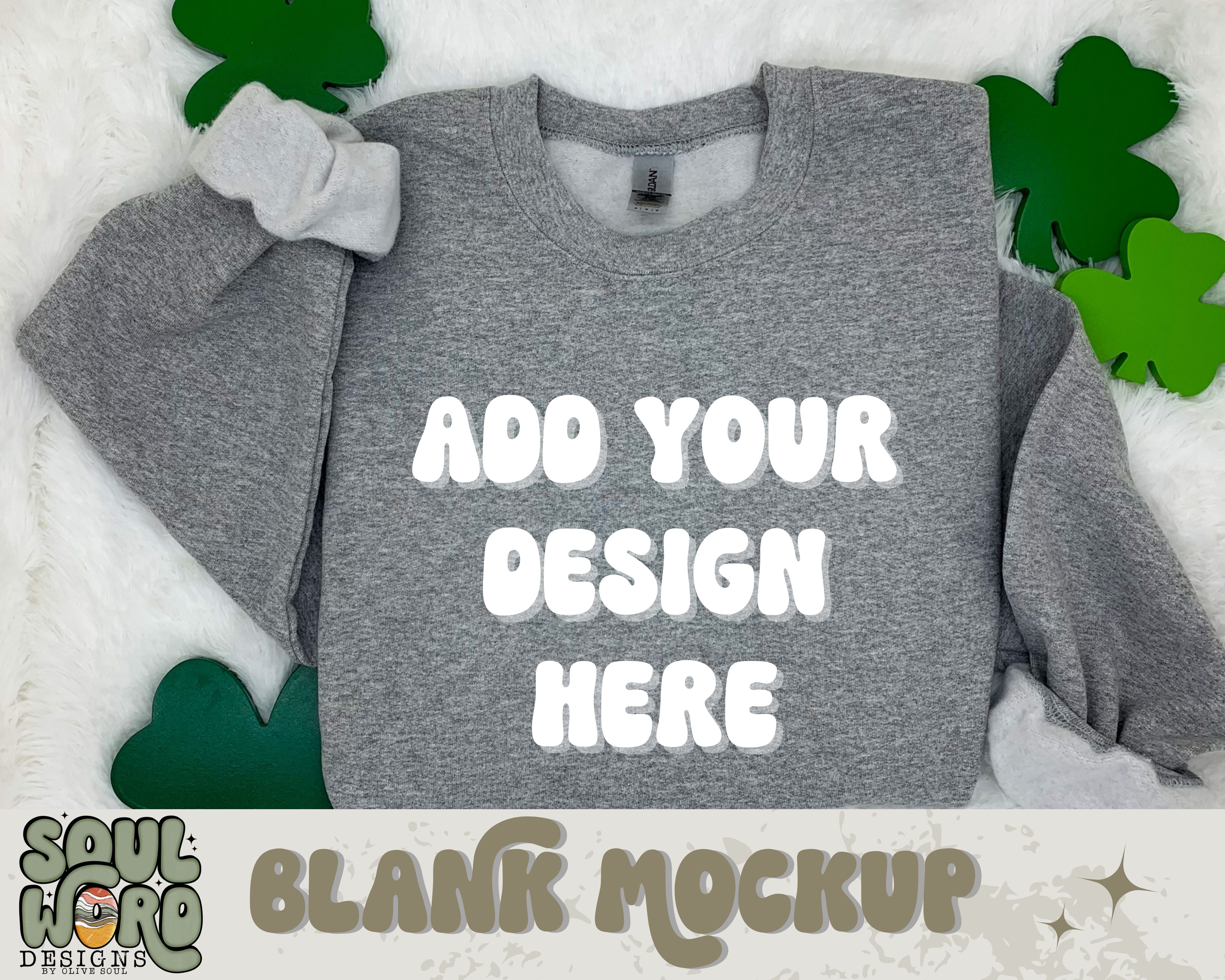 St. Pat's Gildan Graphite Heather Folded Flat Lay Mockup - DIGITAL DOW ...