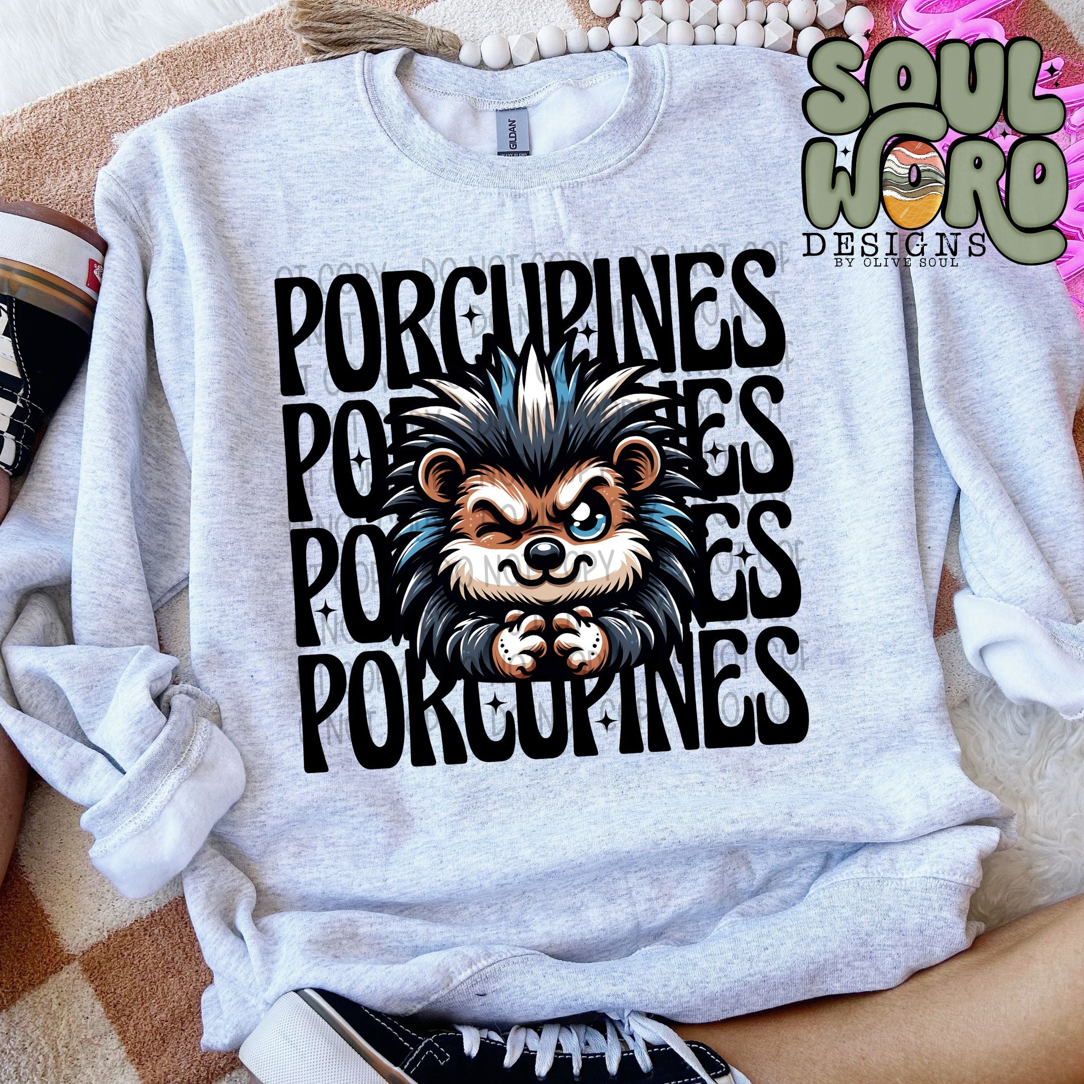 Porcupines Winking Mascot - DIGITAL DOWNLOAD – Olive Soul