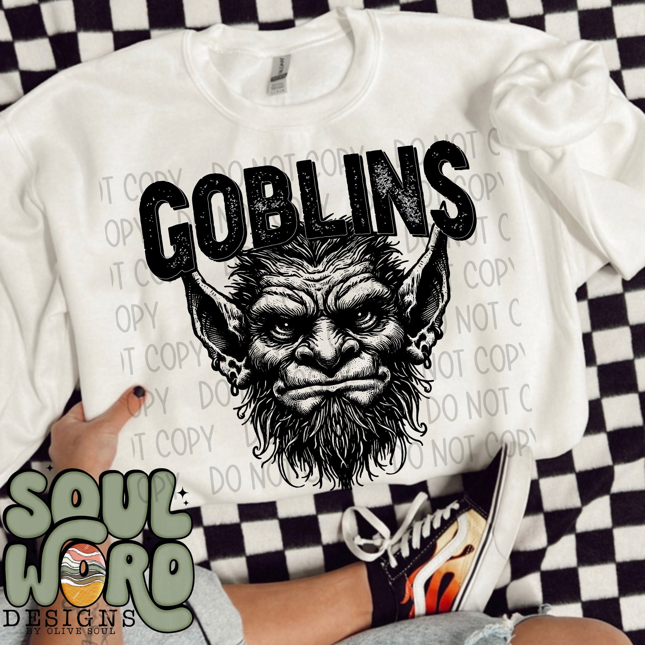 Goblins Mascot Black & White - DIGITAL DOWNLOAD – Olive Soul