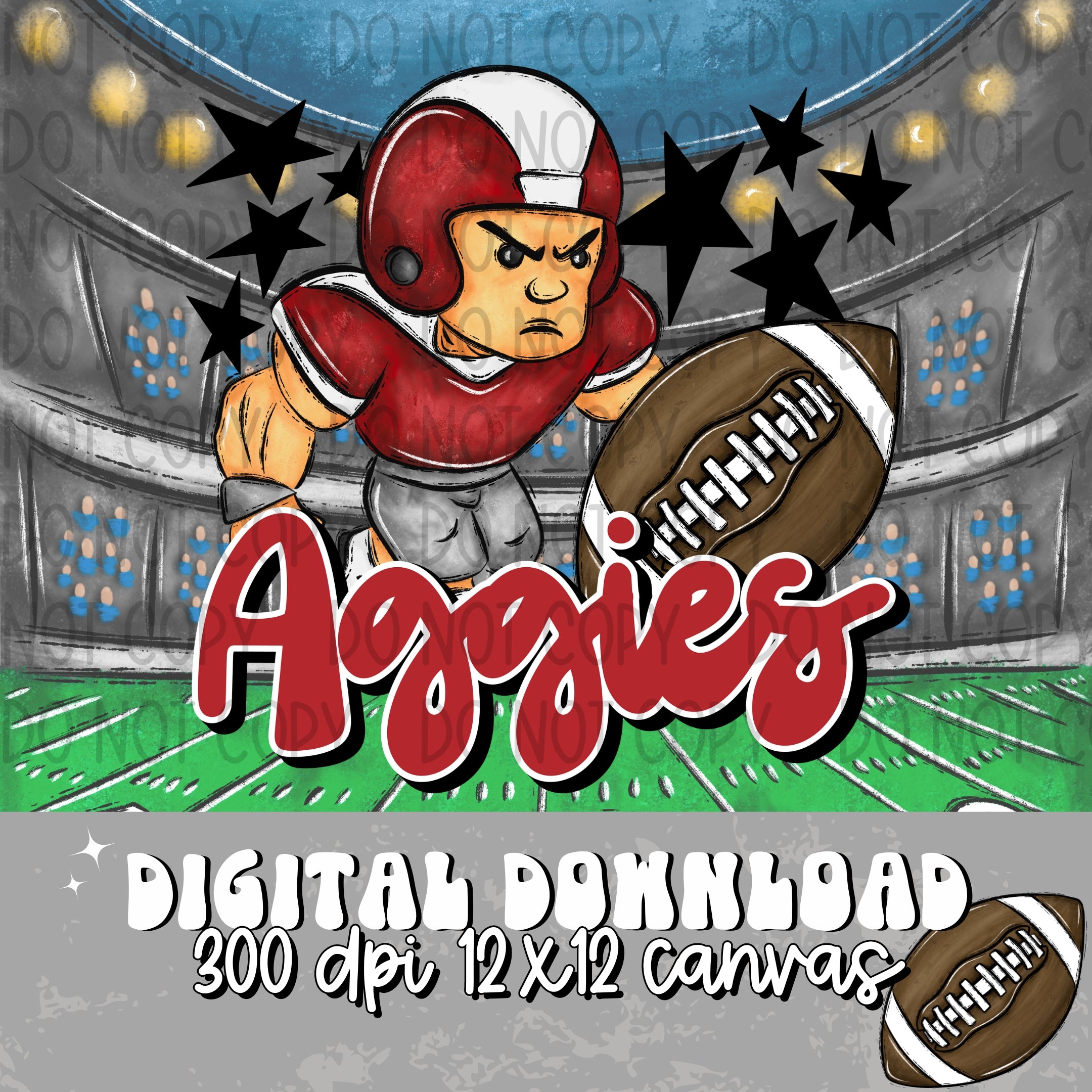 Aggies Football Player Red - DIGITAL DOWNLOAD – Olive Soul