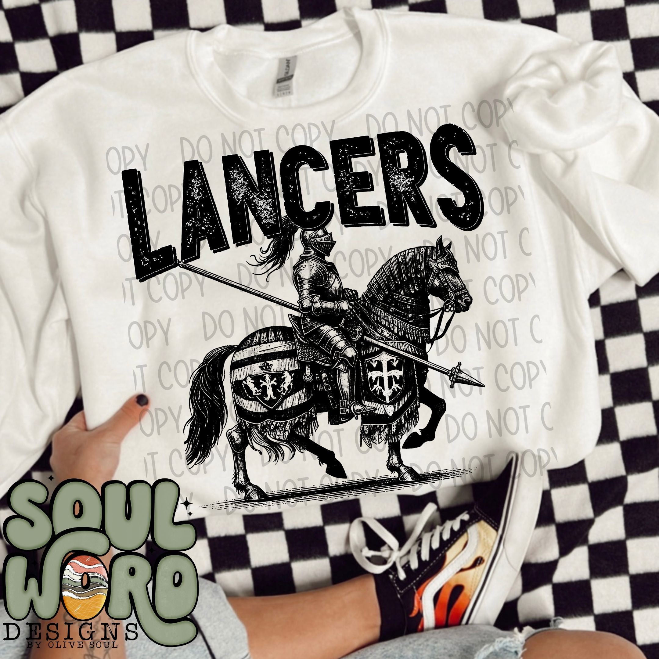 Lancers Mascot Black & White - DIGITAL DOWNLOAD – Olive Soul