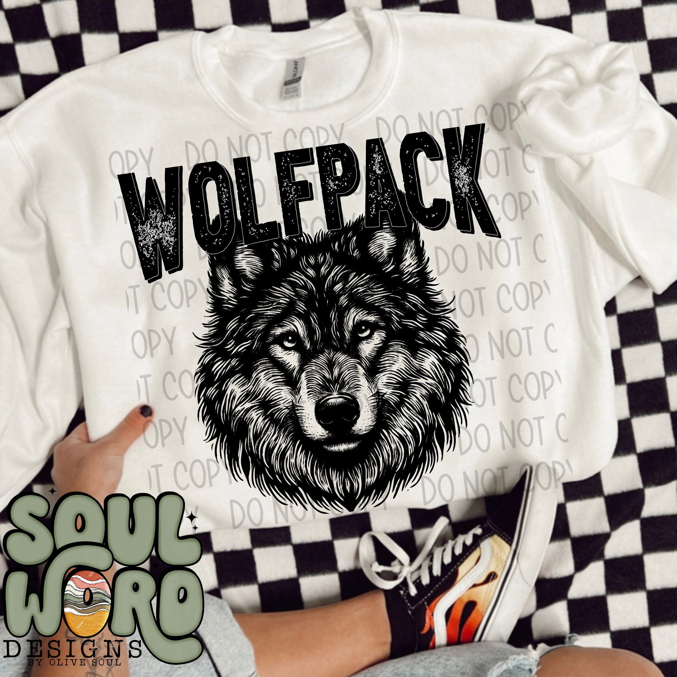 Wolfpack Mascot Black & White - DIGITAL DOWNLOAD – Olive Soul