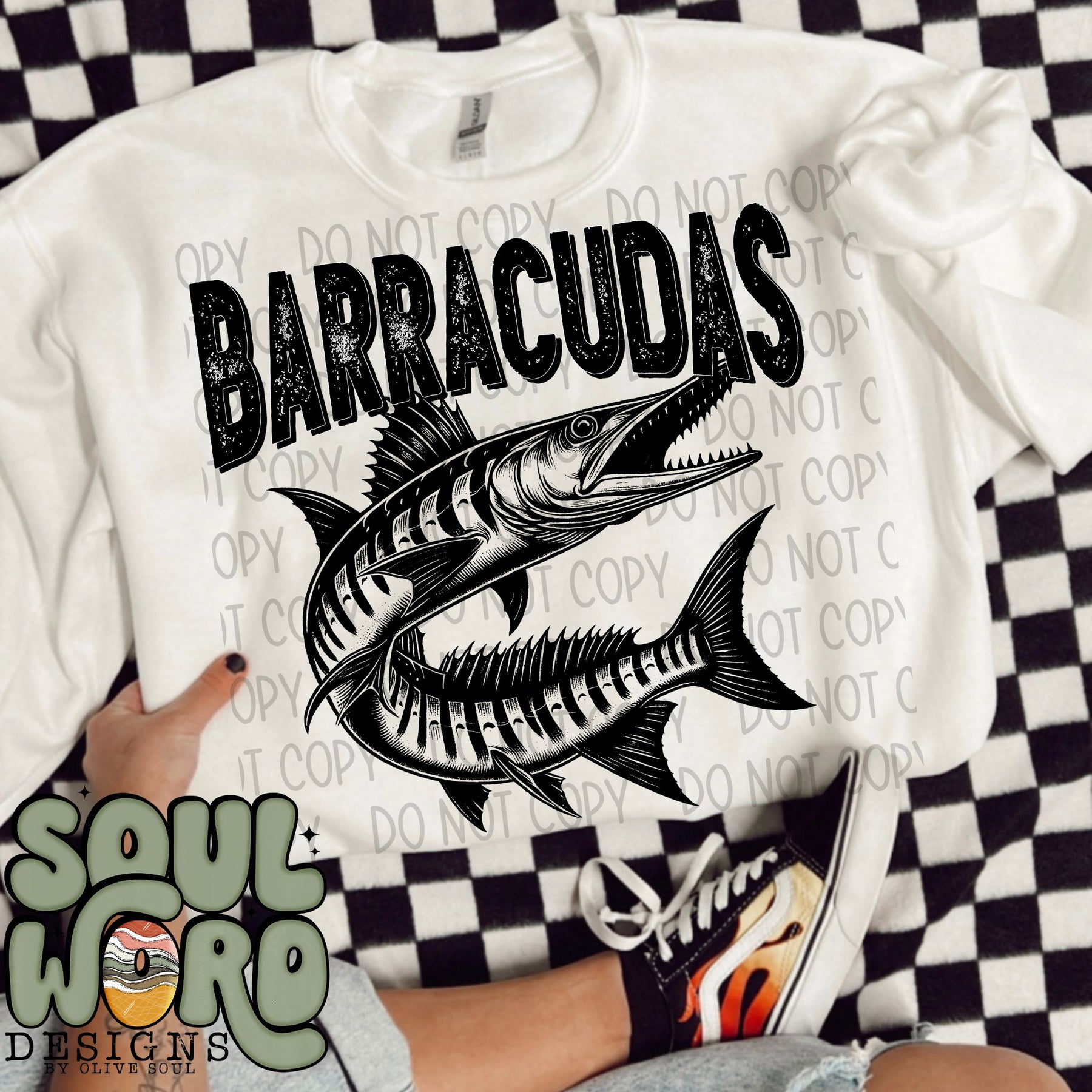 Barracudas Mascot Black & White - DIGITAL DOWNLOAD – Olive Soul