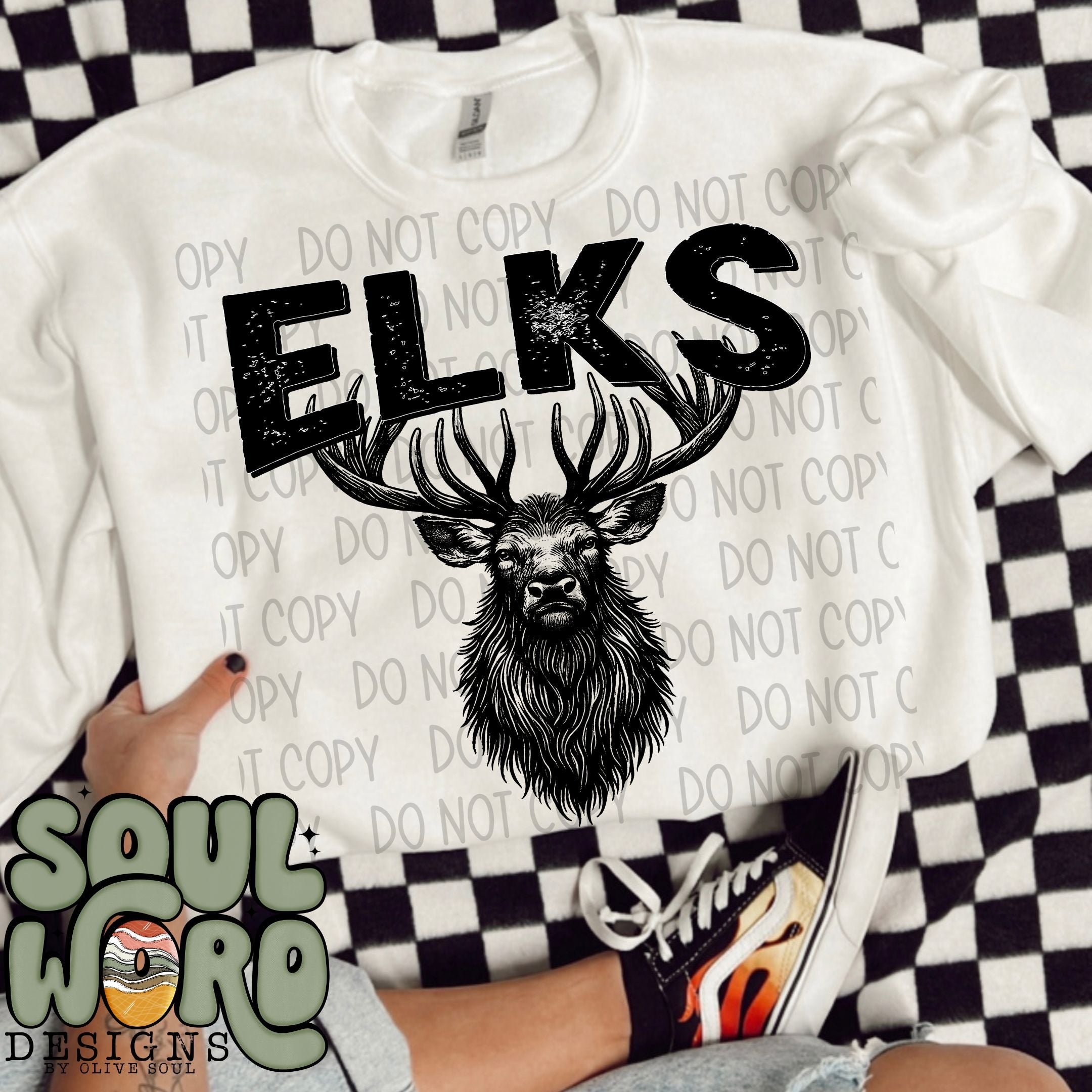 Elks Mascot Black & White - DIGITAL DOWNLOAD – Olive Soul