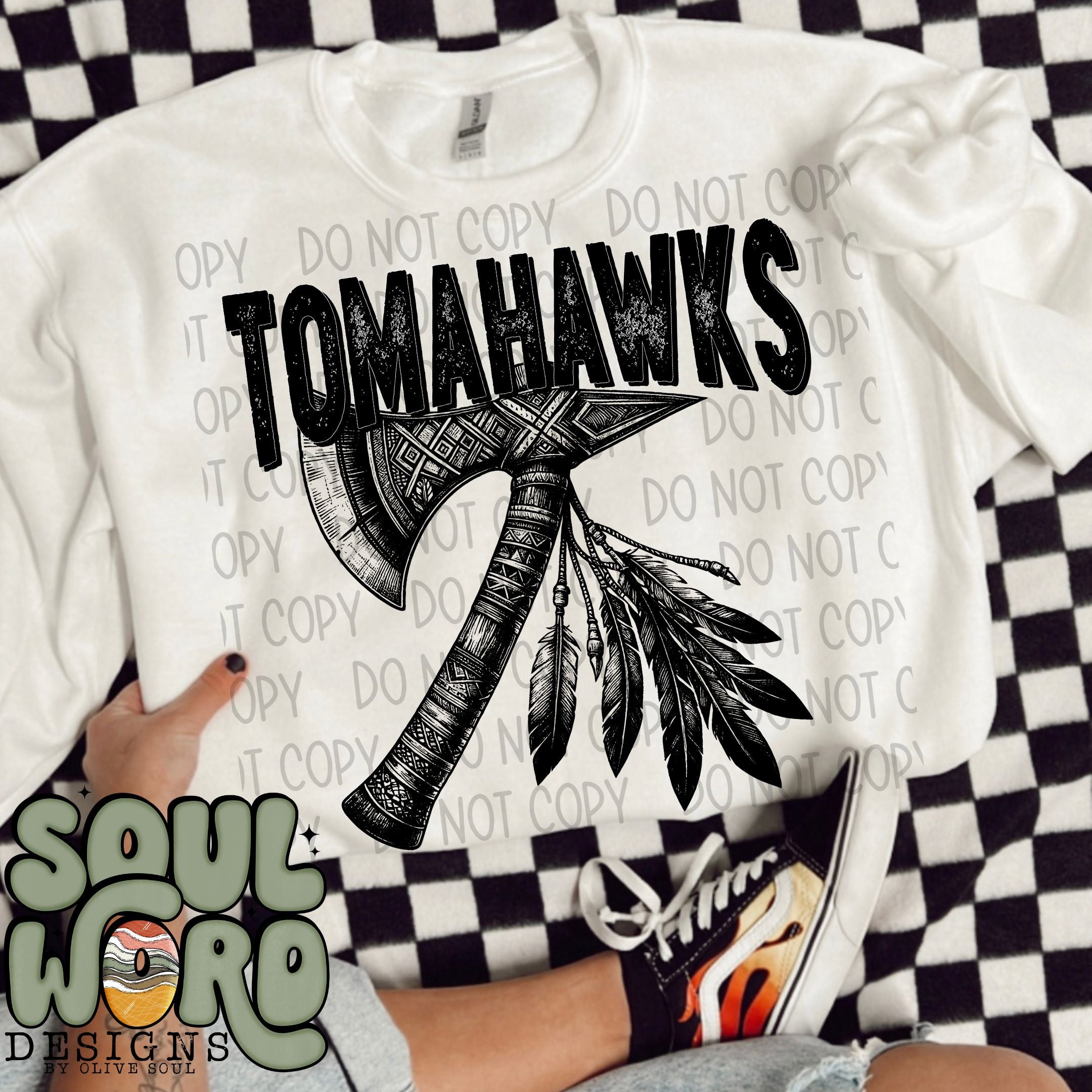 Tomahawks Mascot Black & White - DIGITAL DOWNLOAD – Olive Soul