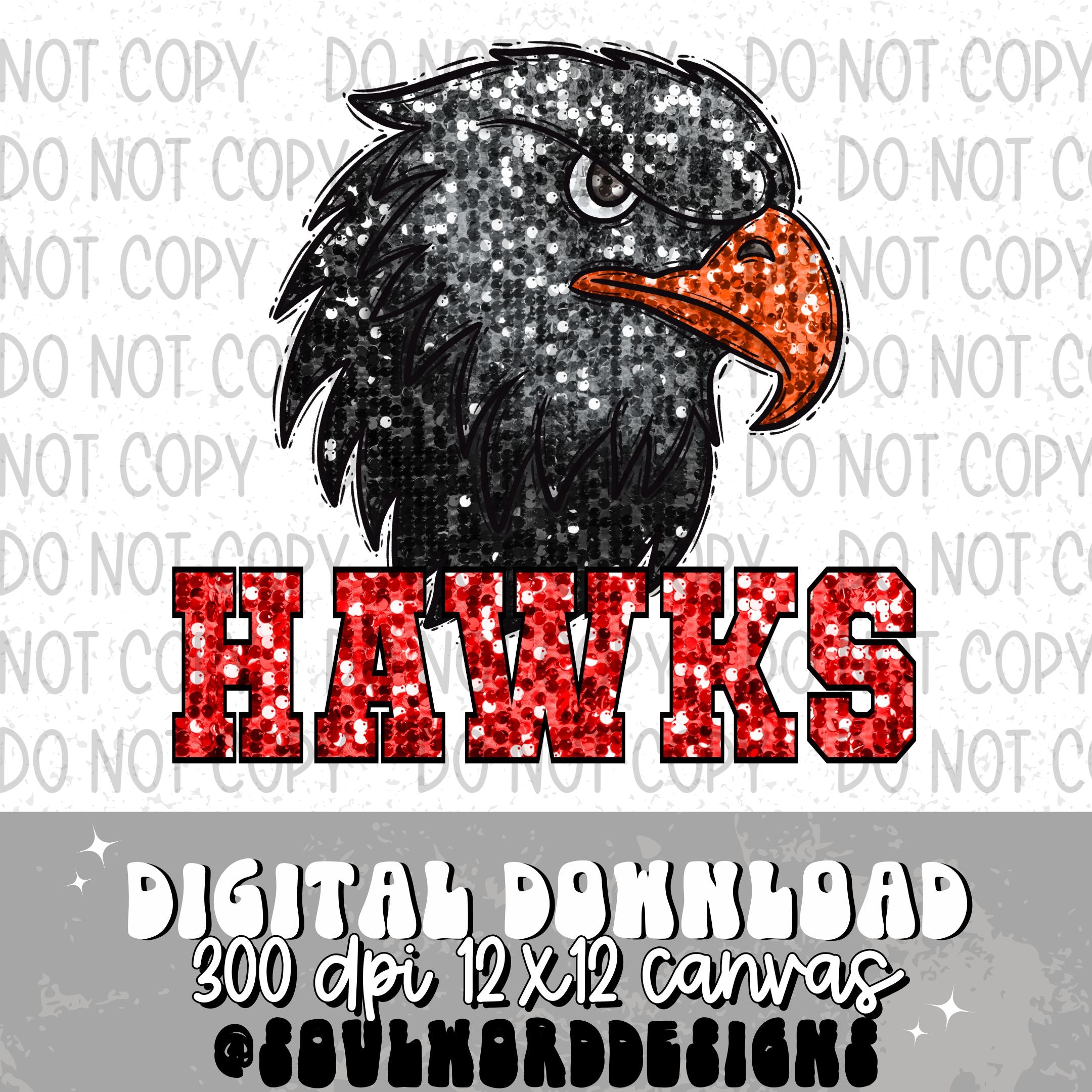Hawks Sequin Mascot - DIGITAL DOWNLOAD – Olive Soul