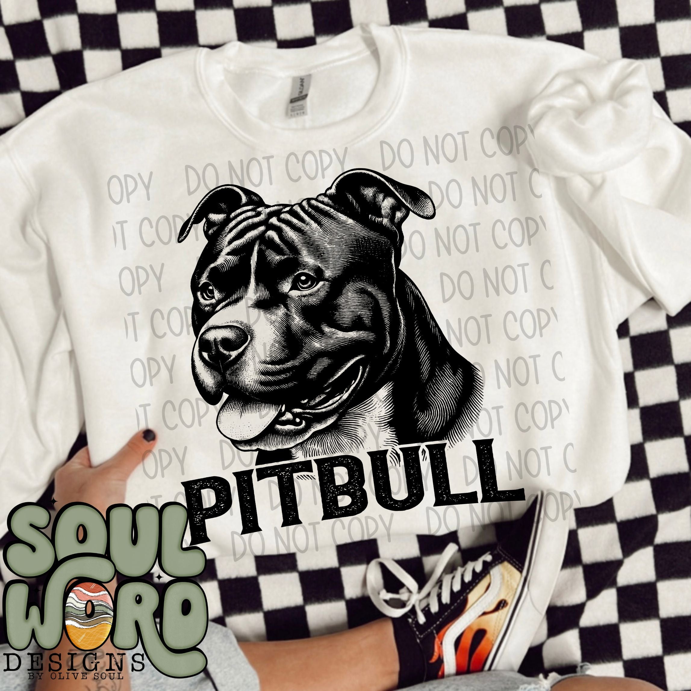 Pitbull Dog Portrait Single Color - DIGITAL DOWNLOAD – Olive Soul