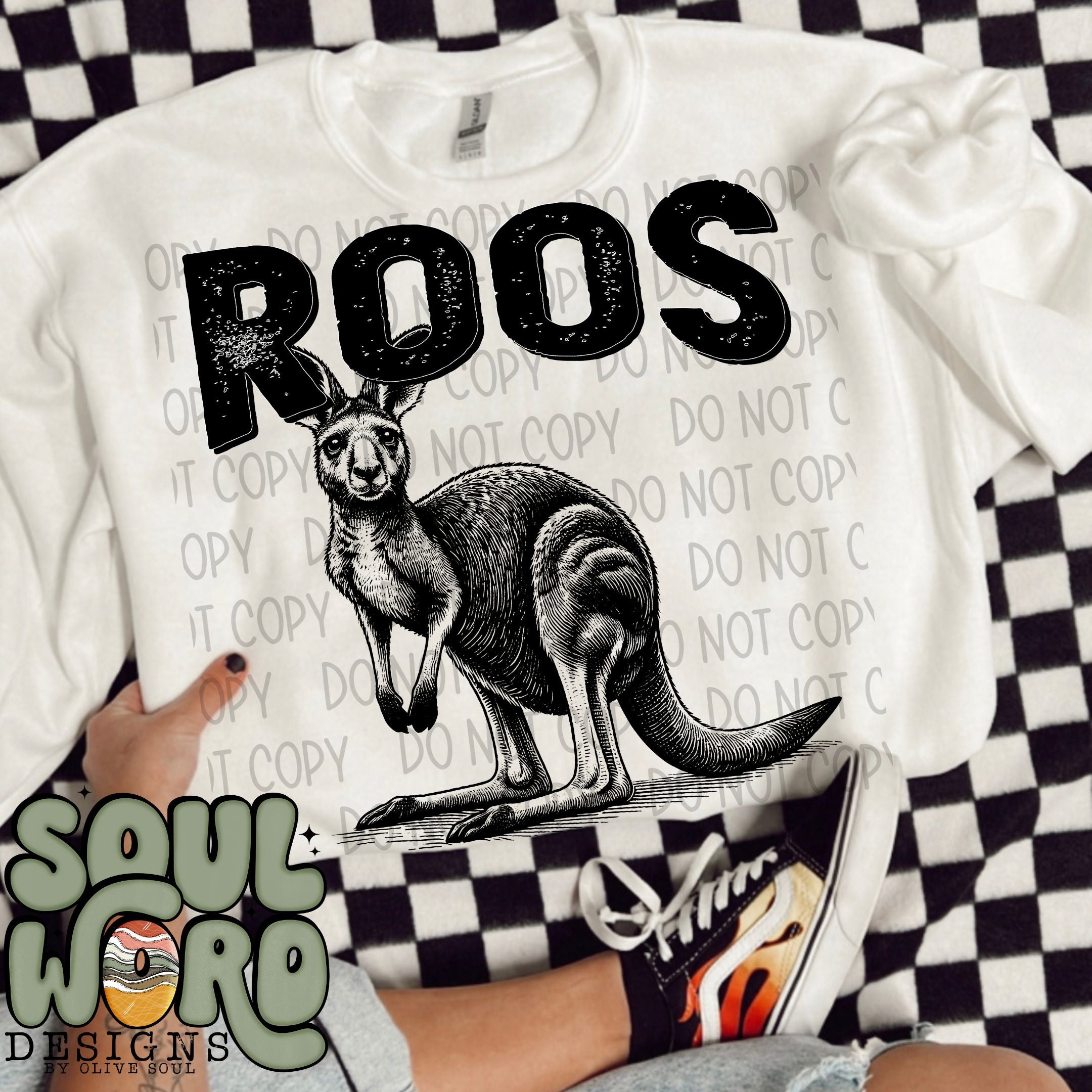 Roos Mascot Black & White - DIGITAL DOWNLOAD – Olive Soul