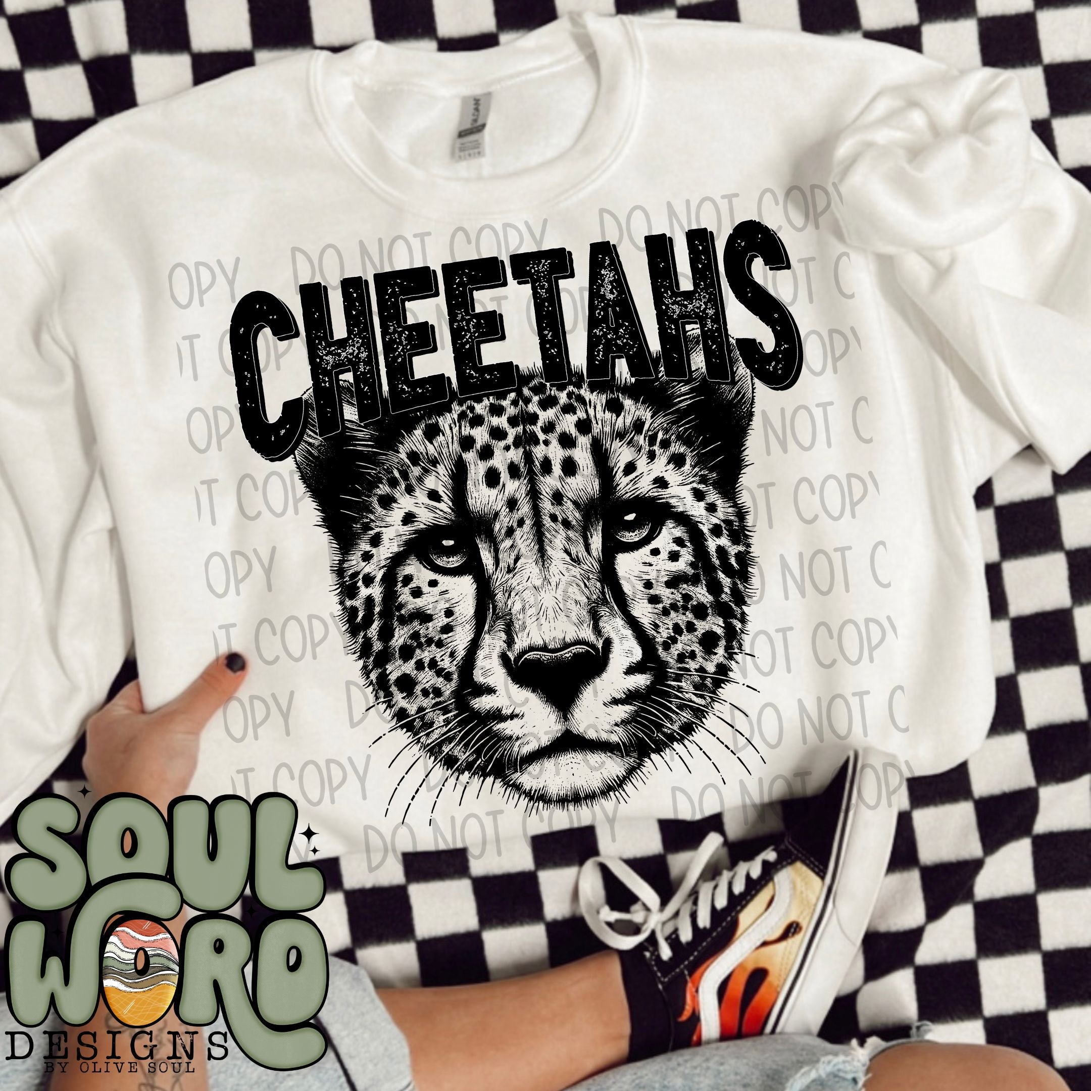 Cheetahs Mascot Black & White - DIGITAL DOWNLOAD – Olive Soul