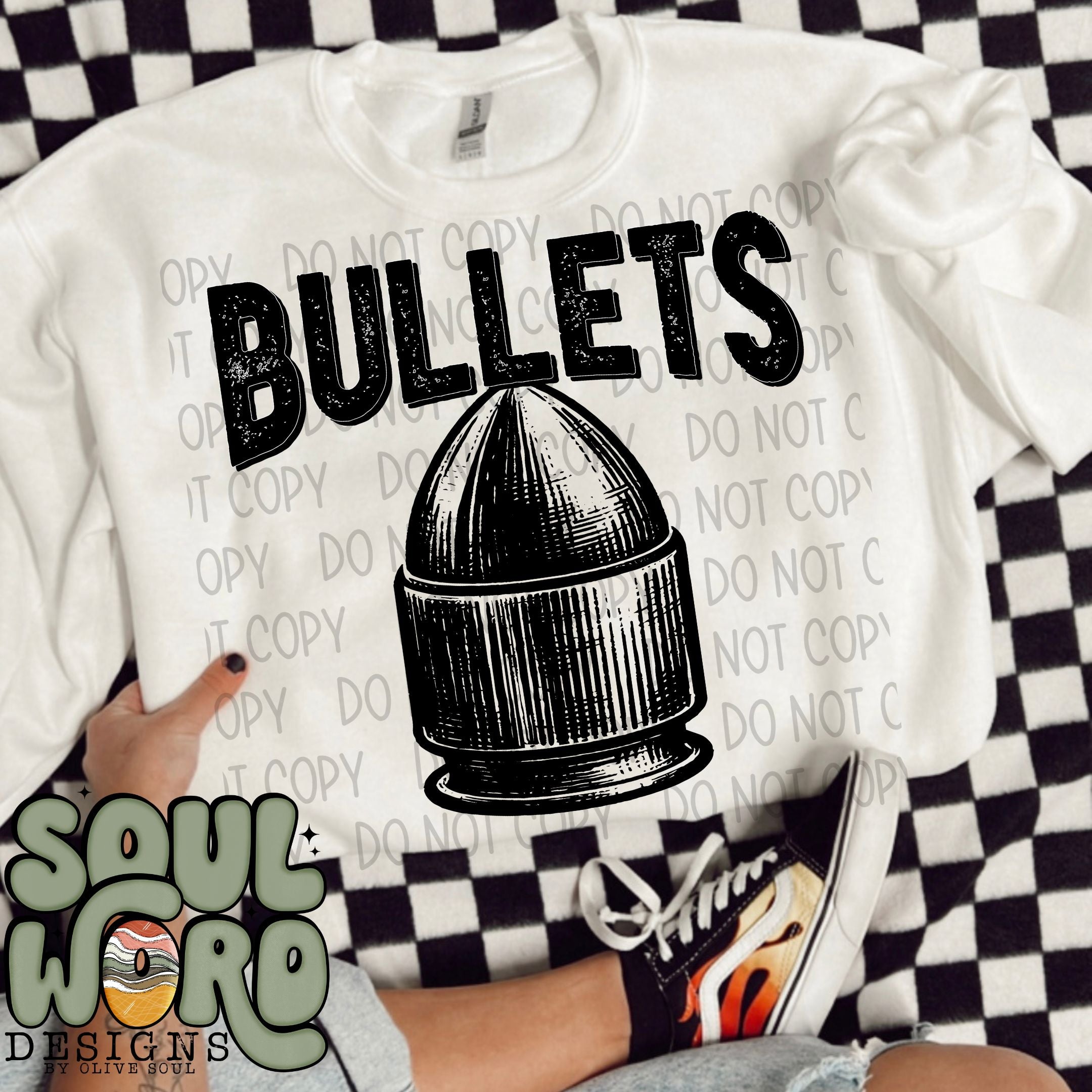 Bullets Mascot Black & White - DIGITAL DOWNLOAD – Olive Soul