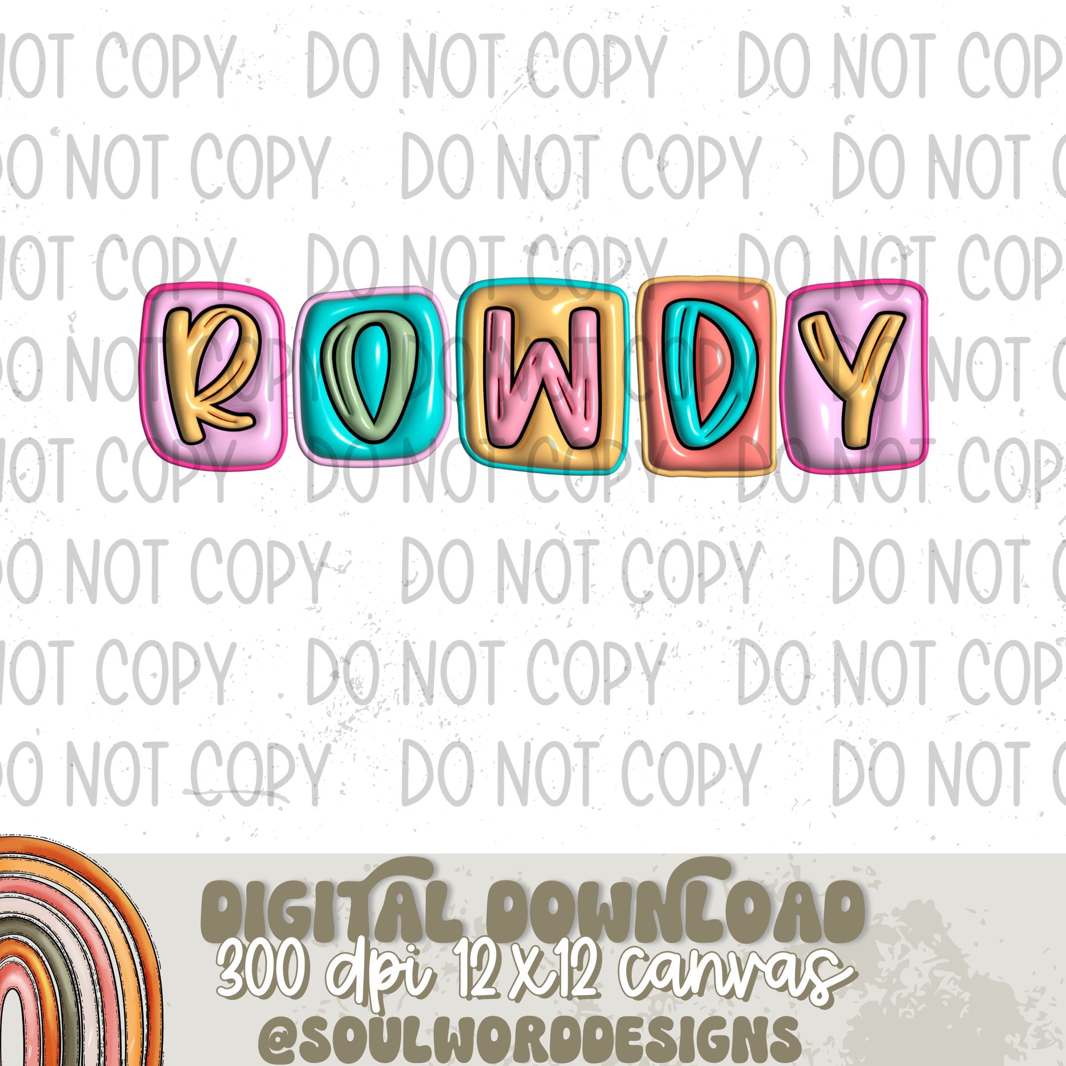 Rowdy Faux 3D Puff - DIGITAL DOWNLOAD – Olive Soul