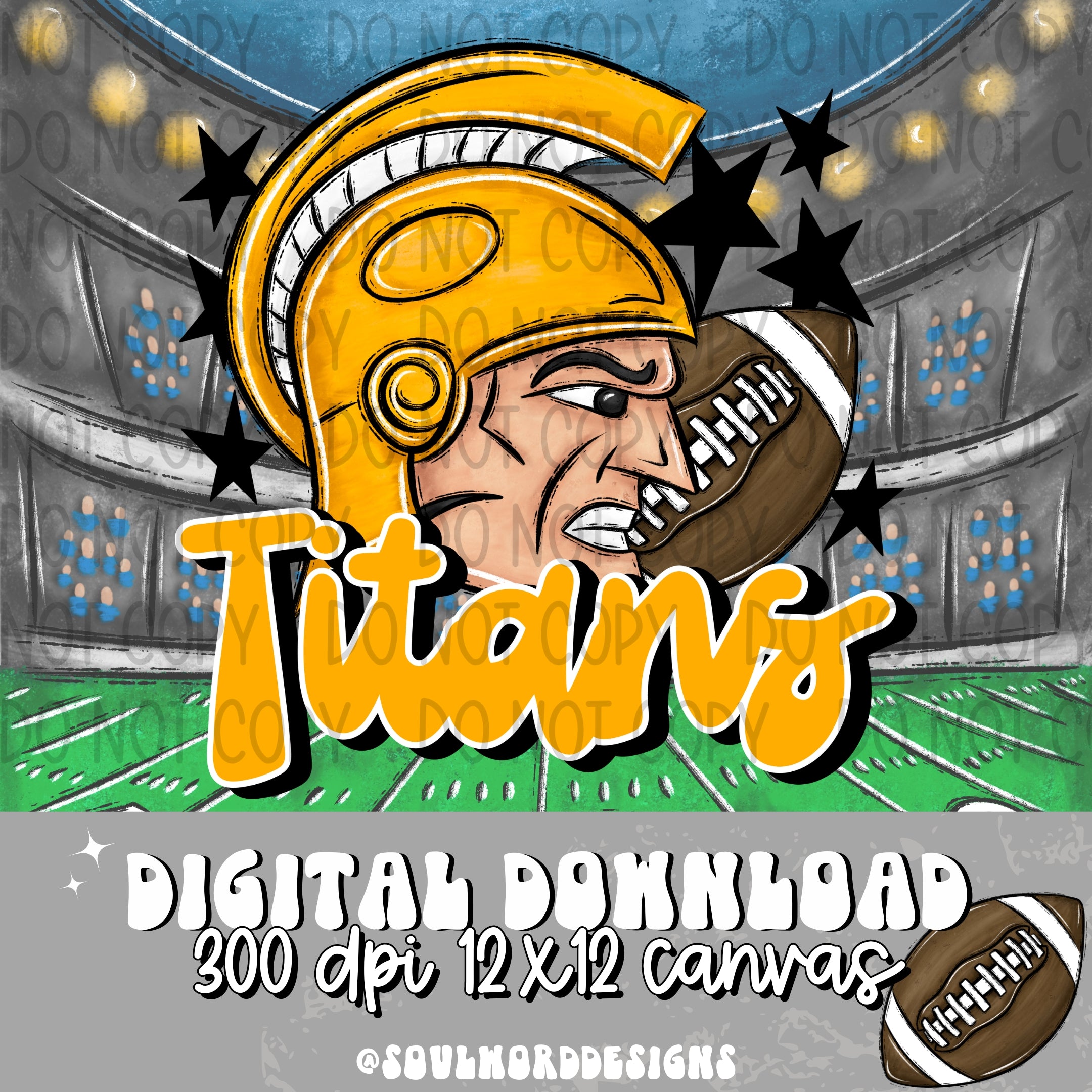 Titans Mascot Yellow Gold - DIGITAL DOWNLOAD – Olive Soul