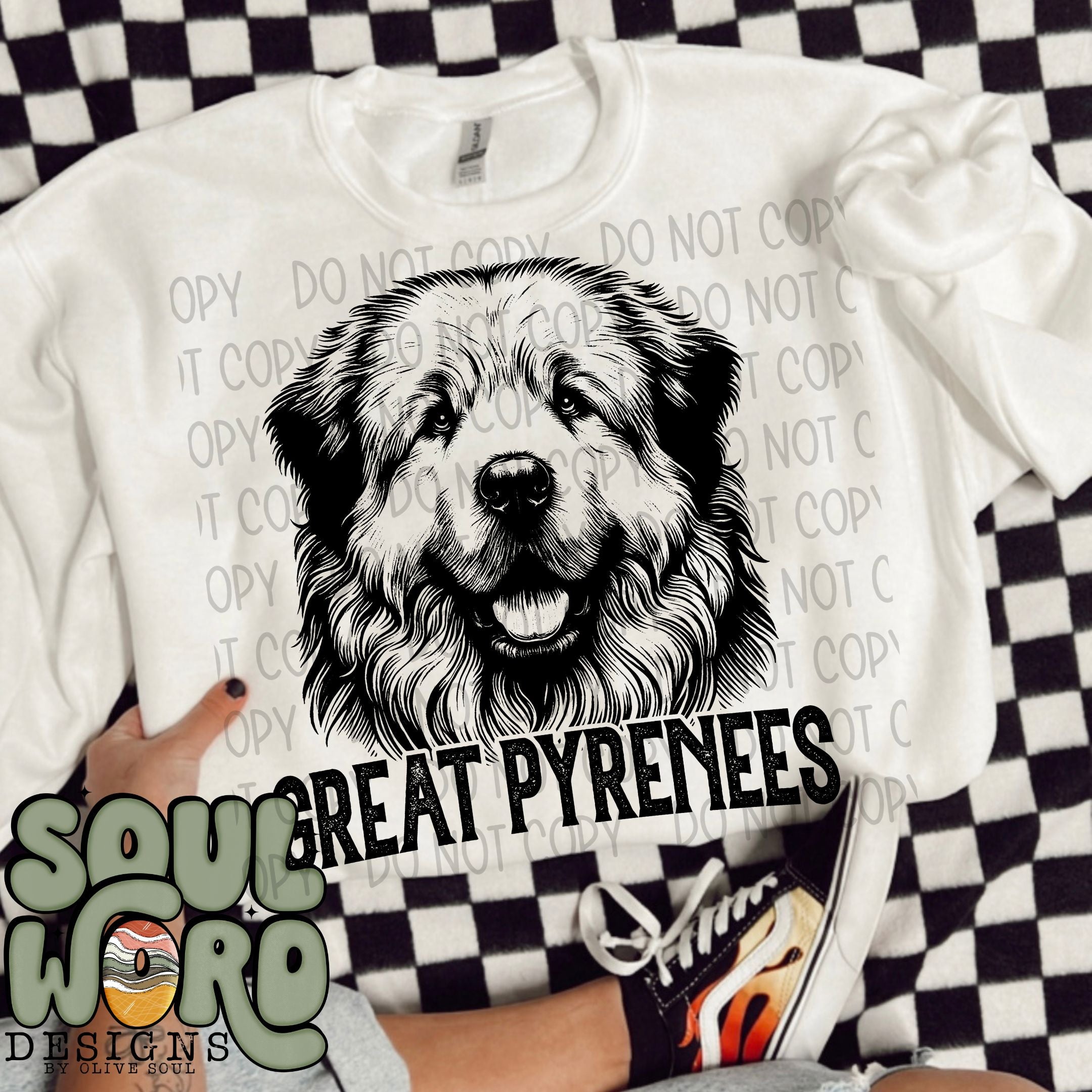 Great Pyrenees Dog Portrait Single Color - DIGITAL DOWNLOAD – Olive Soul