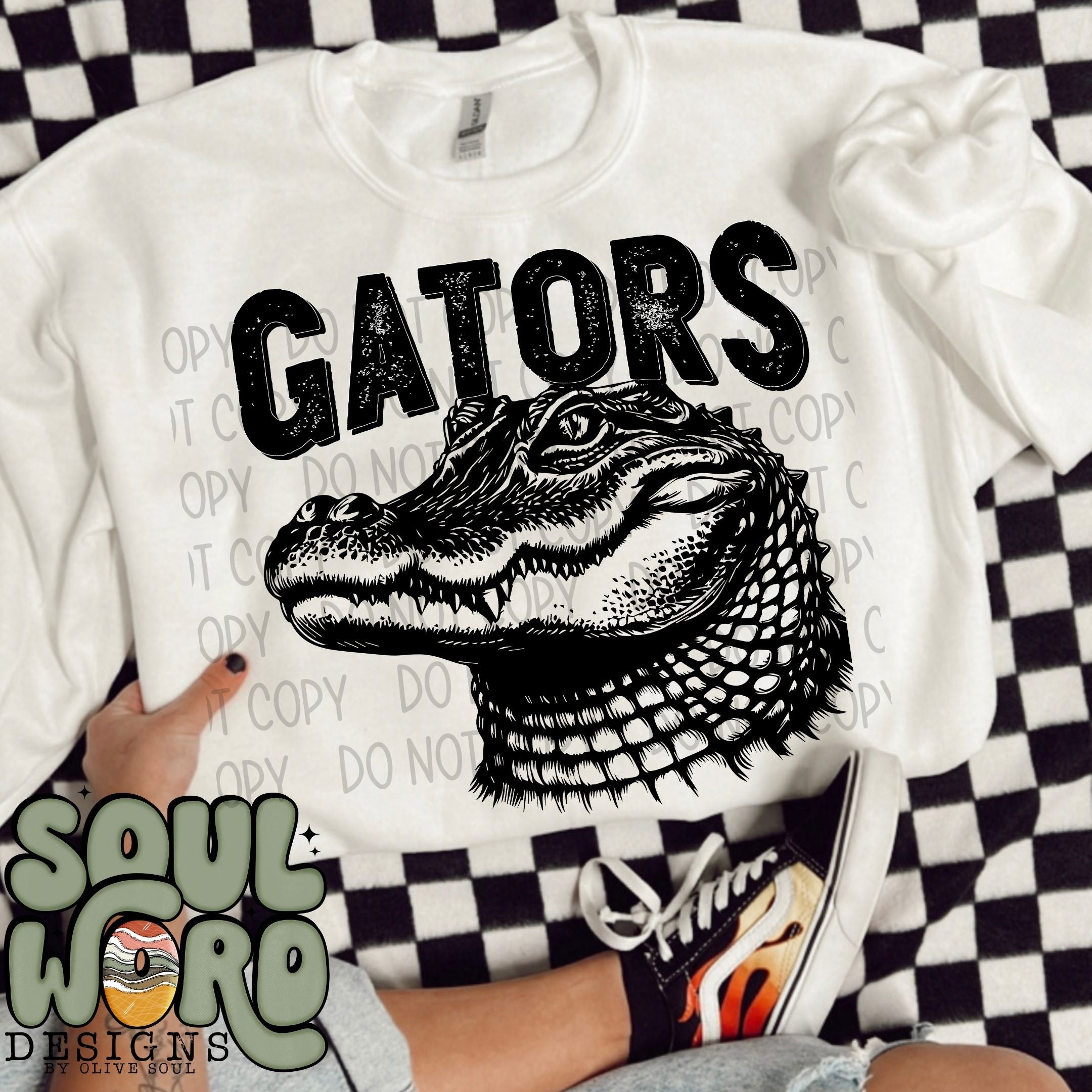 Gators Mascot Black & White - DIGITAL DOWNLOAD – Olive Soul