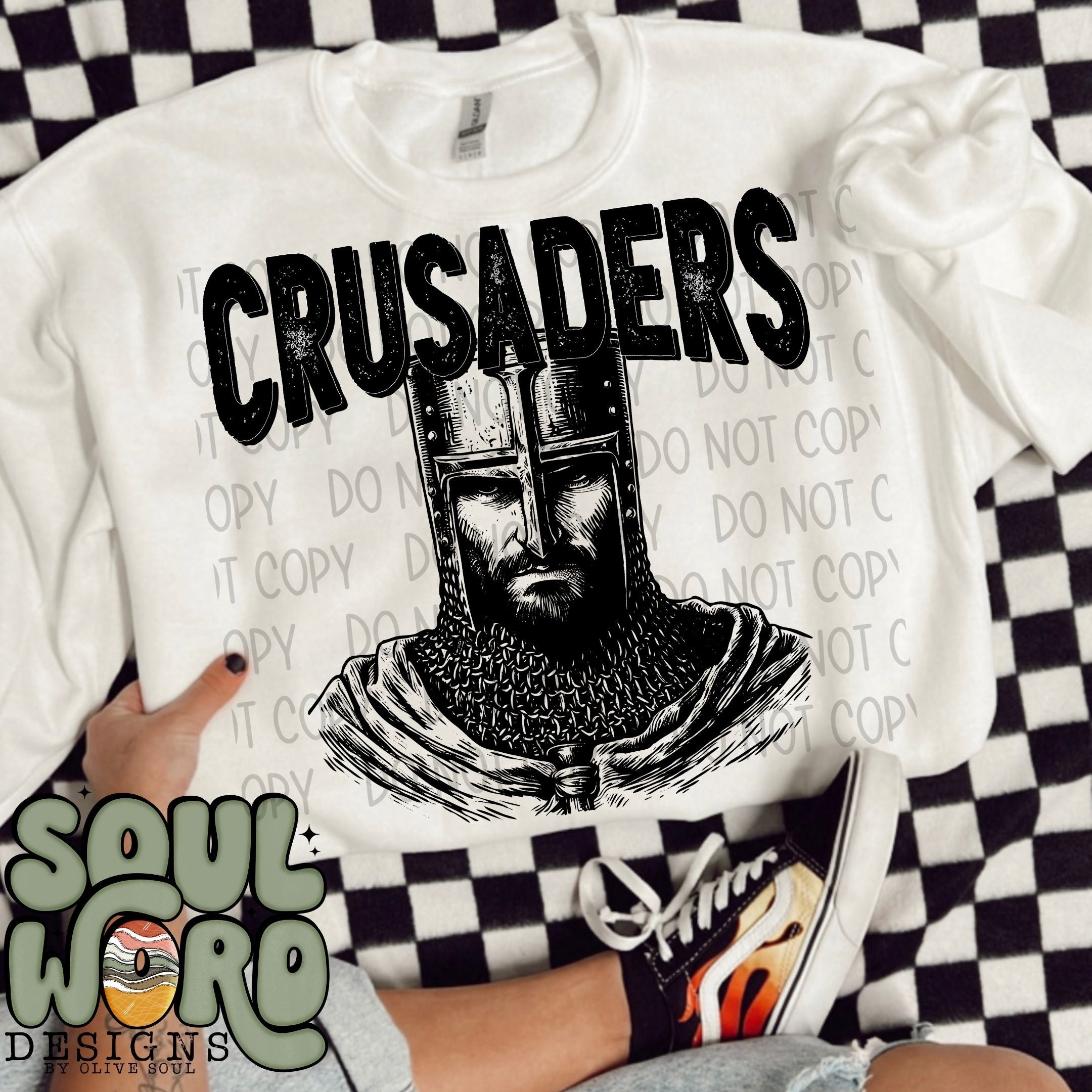 Crusaders Mascot Black & White - DIGITAL DOWNLOAD – Olive Soul