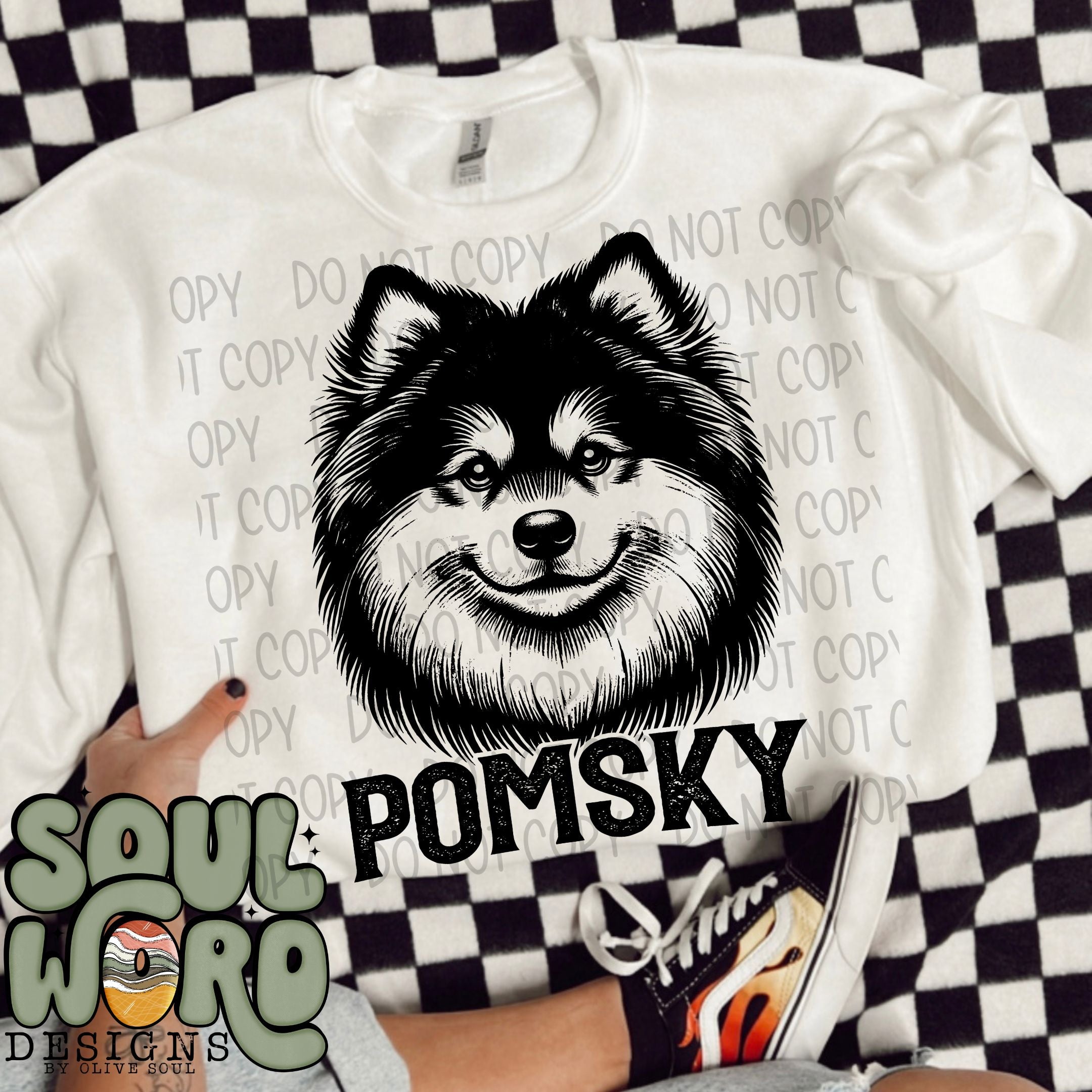 Pomsky Dog Portrait Single Color - DIGITAL DOWNLOAD – Olive Soul