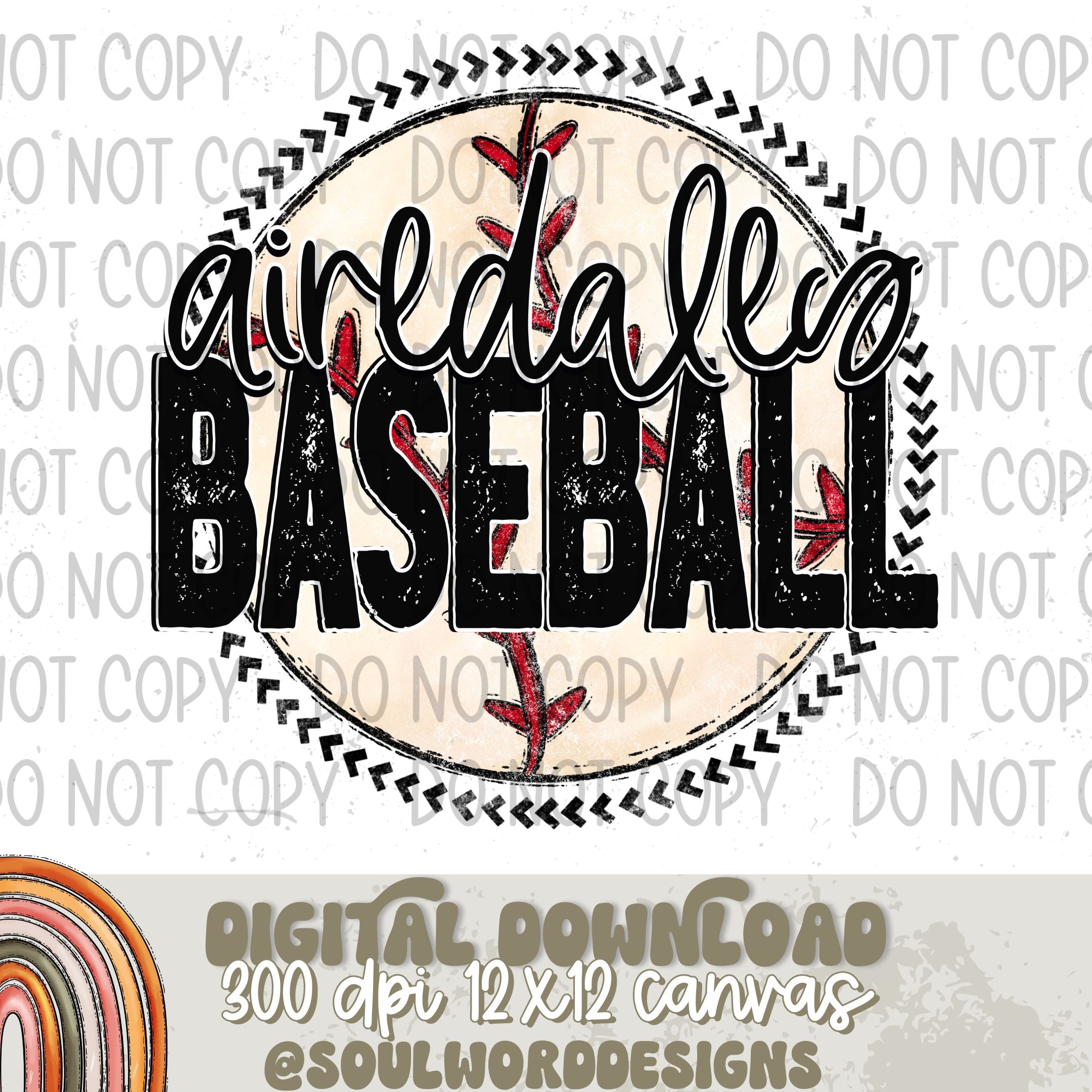 Airedales Baseball Circle Mascot - DIGITAL DOWNLOAD – Olive Soul
