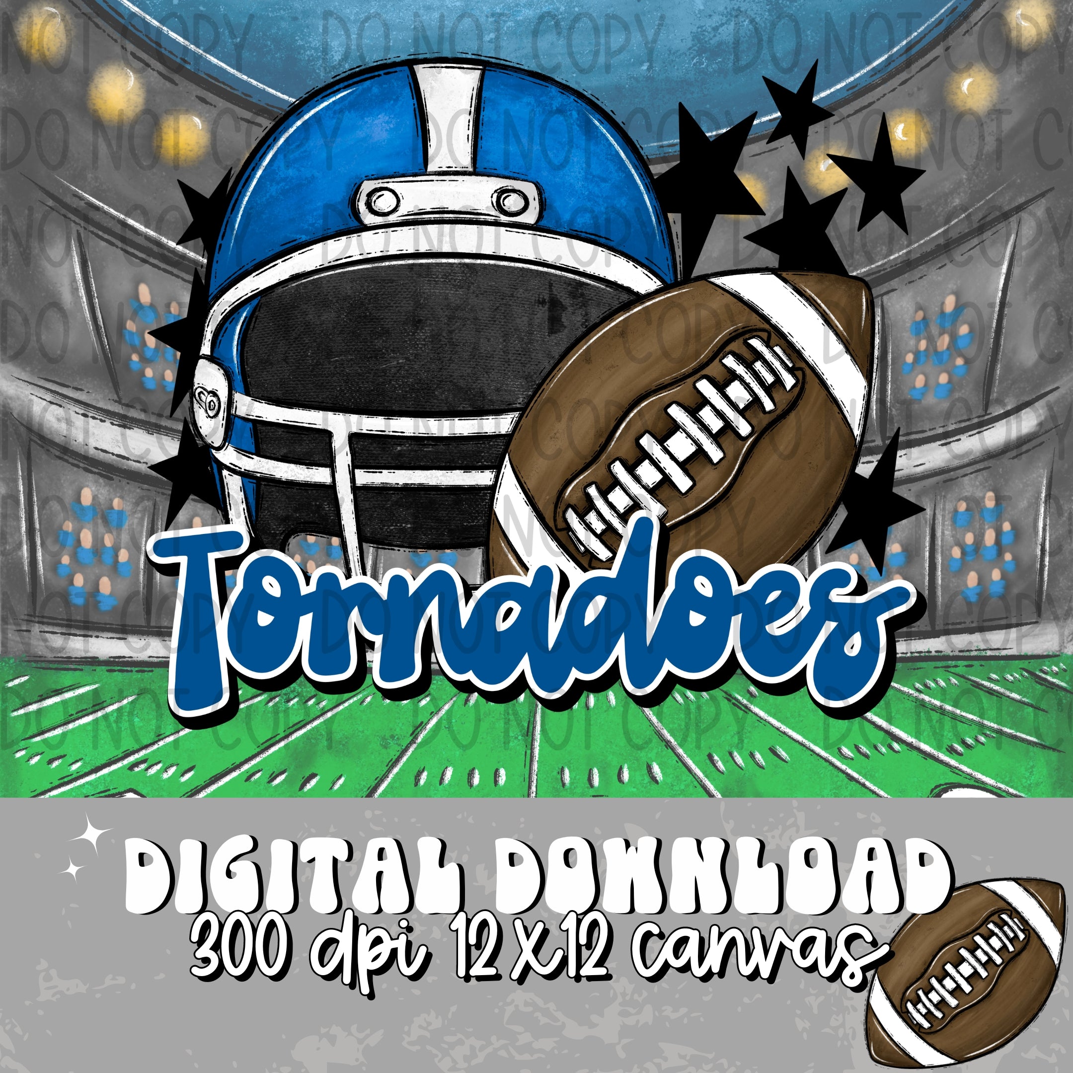 Tornadoes Football Helmet Blue - DIGITAL DOWNLOAD – Olive Soul