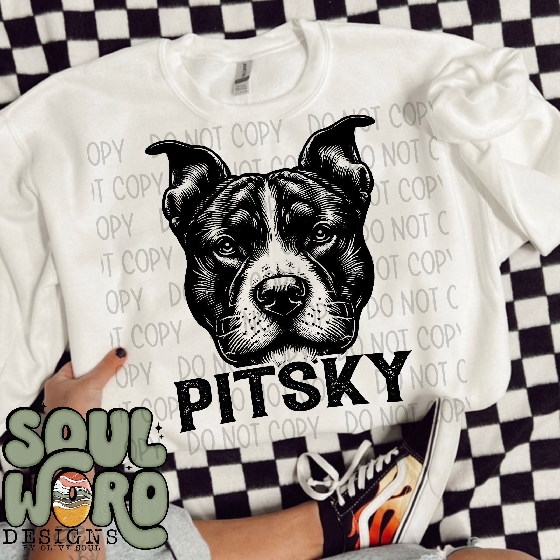 Pitsky Dog Portrait Single Color - DIGITAL DOWNLOAD – Olive Soul