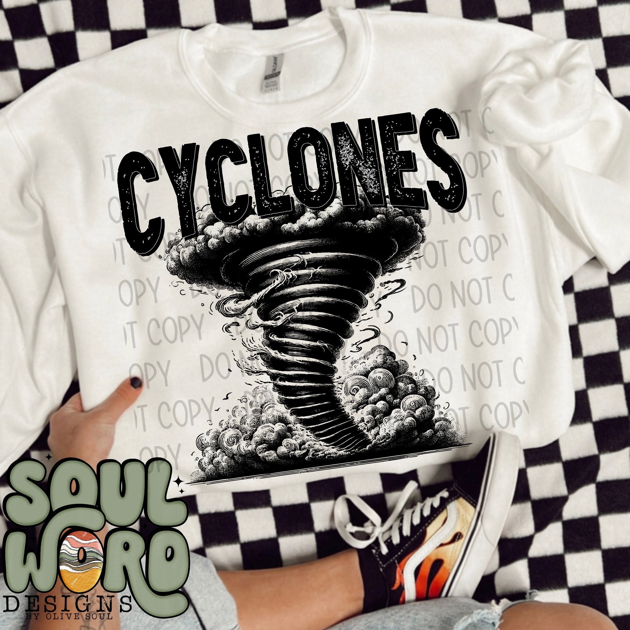 Cyclones Mascot Black & White - DIGITAL DOWNLOAD – Olive Soul