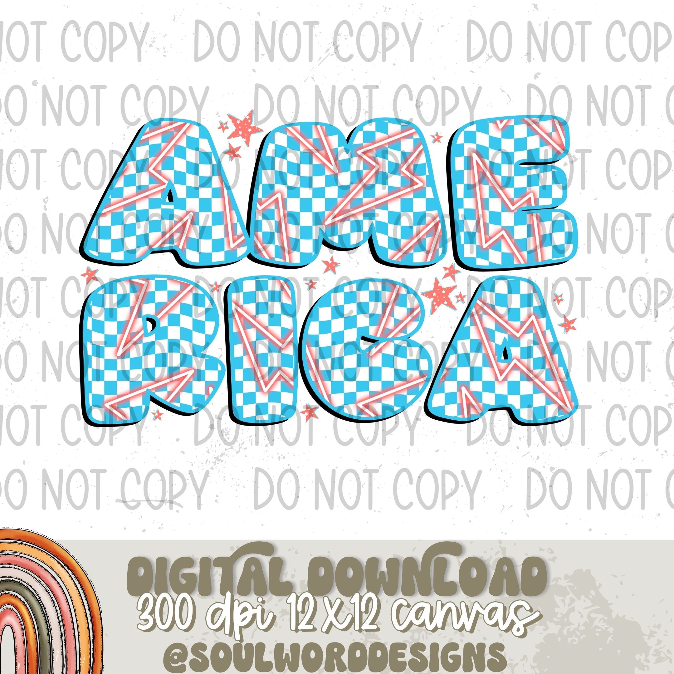 America Checker Bolts - DIGITAL DOWNLOAD – Olive Soul