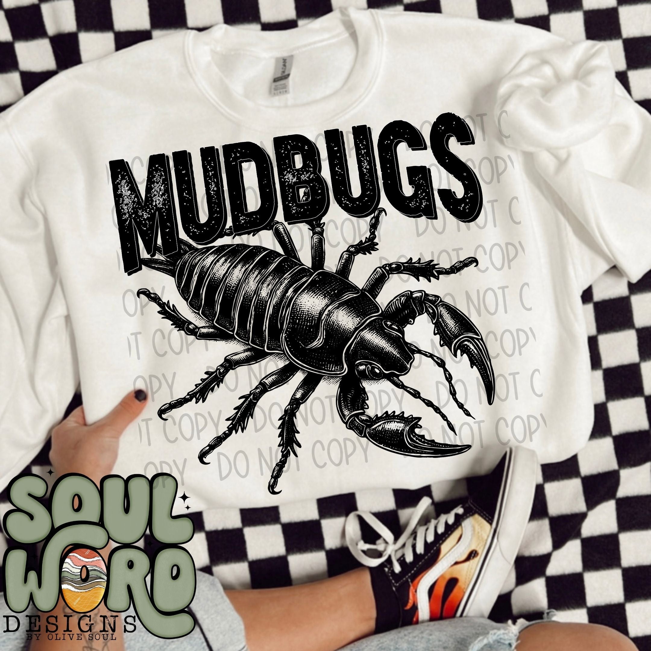 Mudbugs Mascot Black & White - DIGITAL DOWNLOAD – Olive Soul
