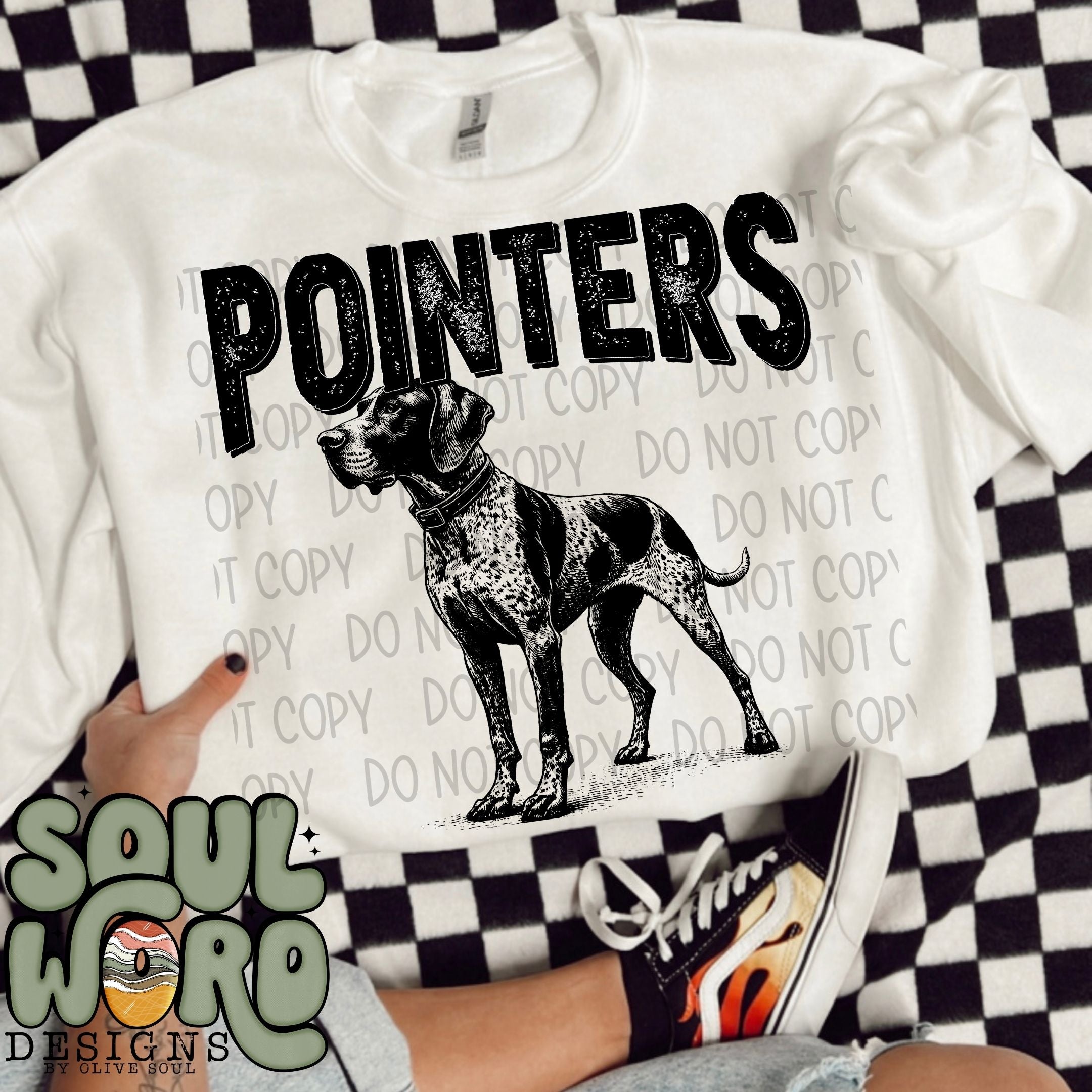 Pointers Mascot Black & White - DIGITAL DOWNLOAD – Olive Soul