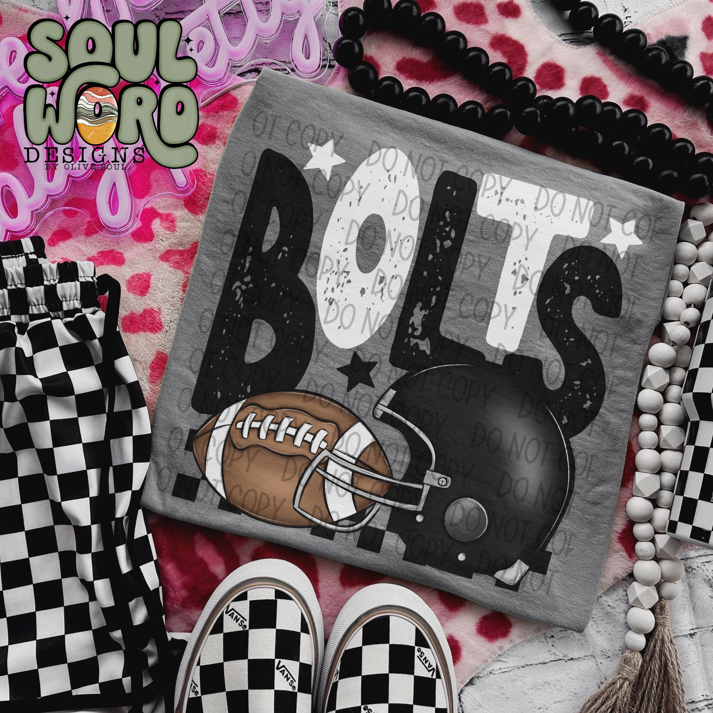 Bots Black/White Football & Helmet - DIGITAL DOWNLOAD – Olive Soul