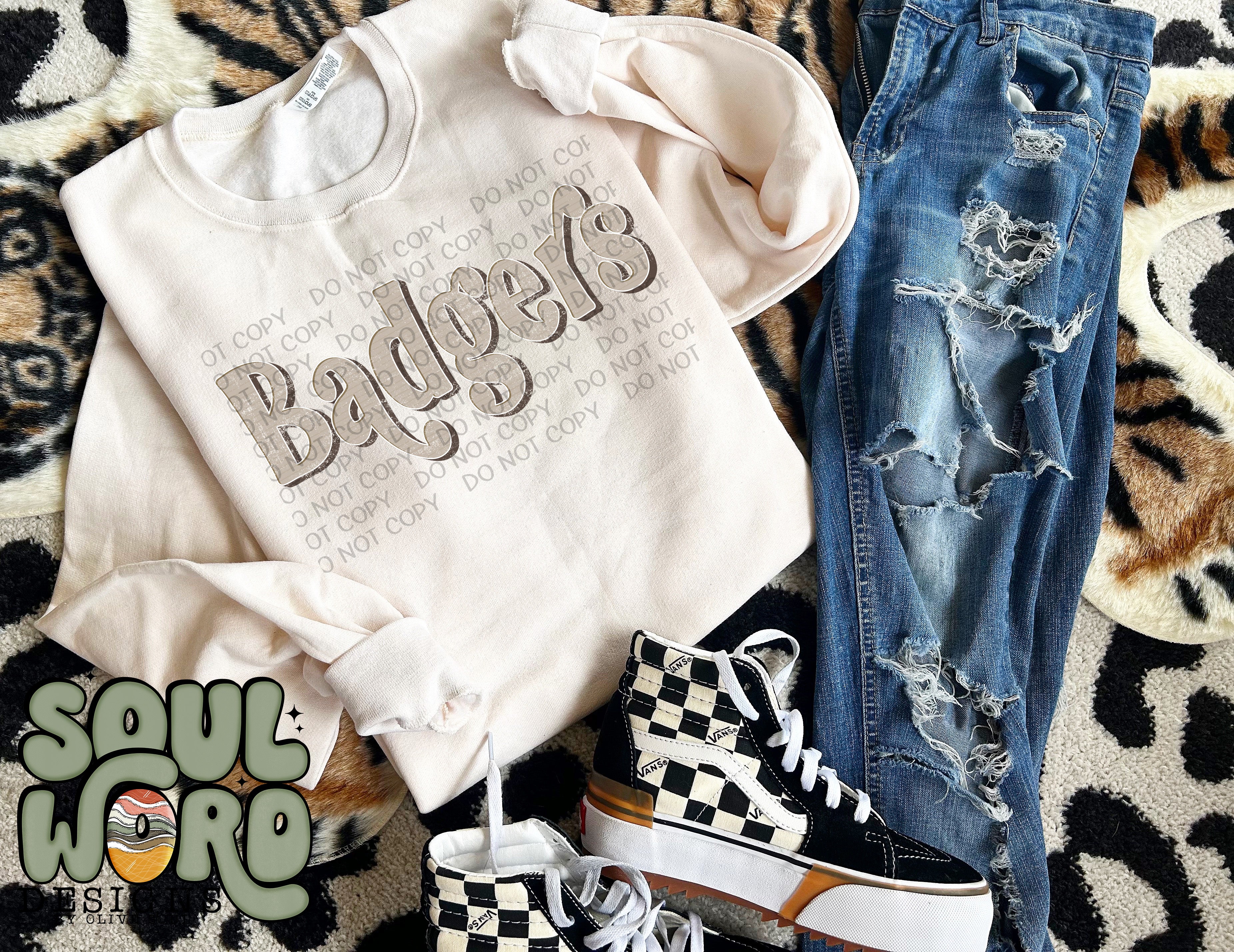 Badgers Tonal Grunge Mascot - DIGITAL DOWNLOAD – Olive Soul