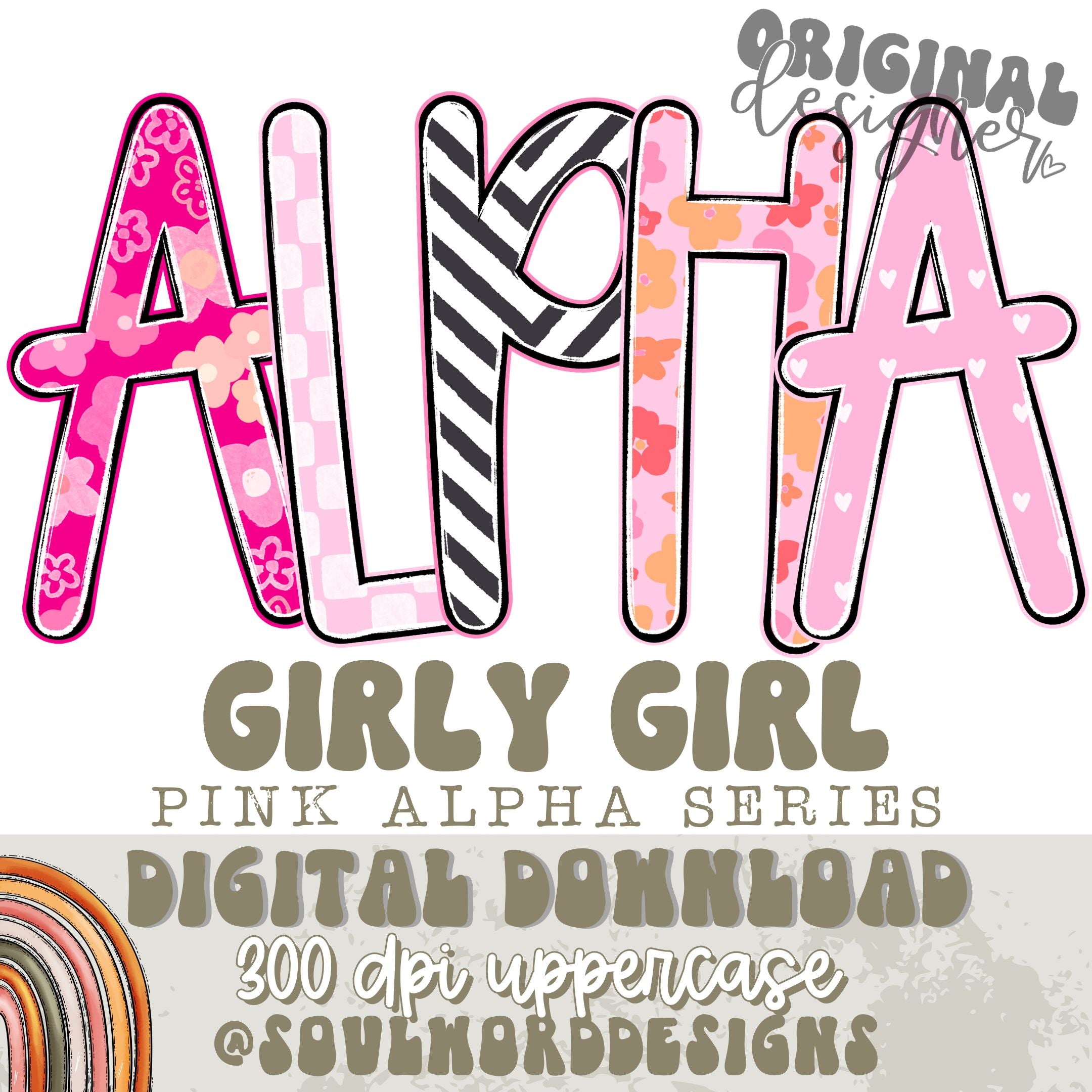 Pink Girly Girl Alpha SERIES - DIGITAL DOWNLOAD – Olive Soul