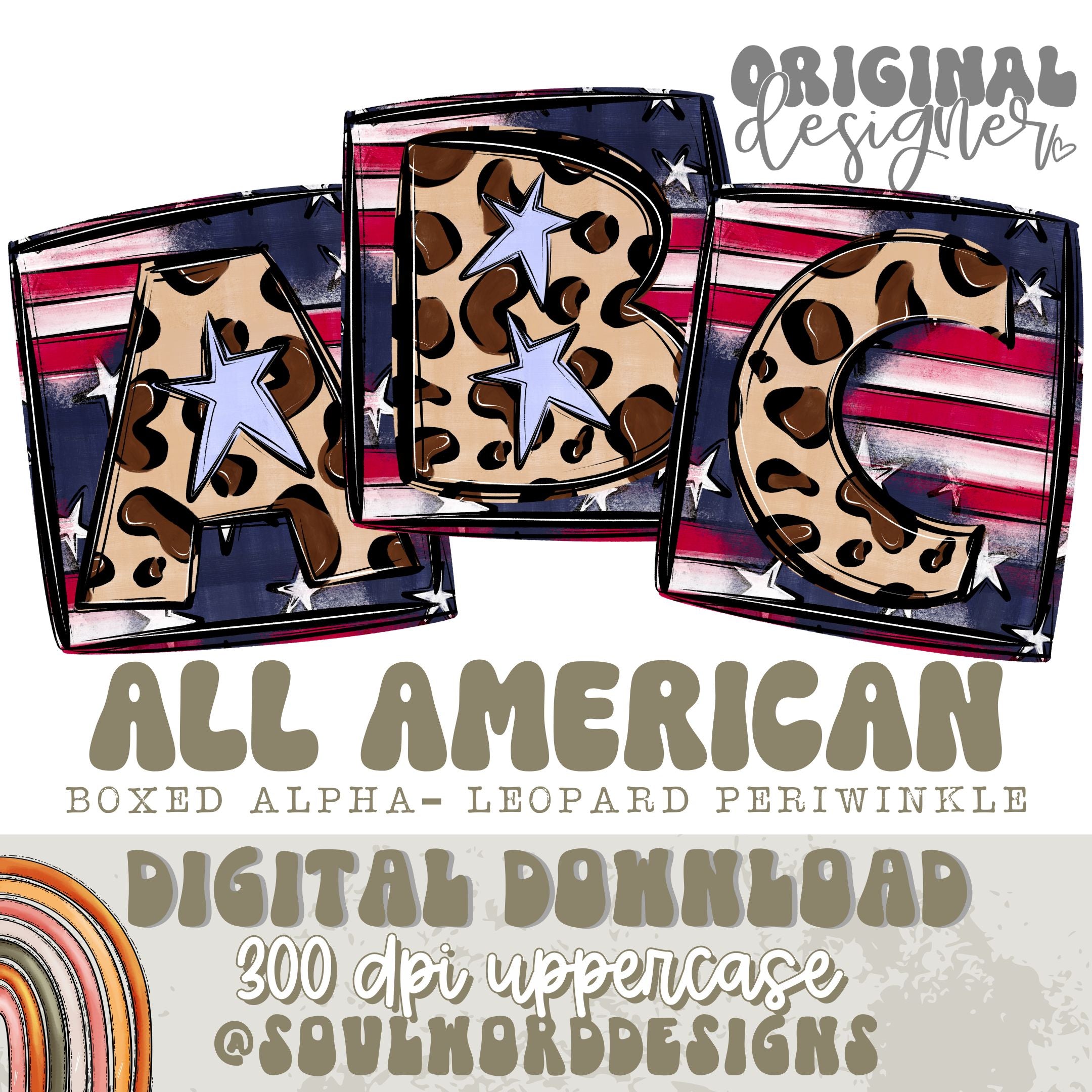 All American Leopard Periwinkle Boxed Alpha Set - DIGITAL DOWNLOAD ...