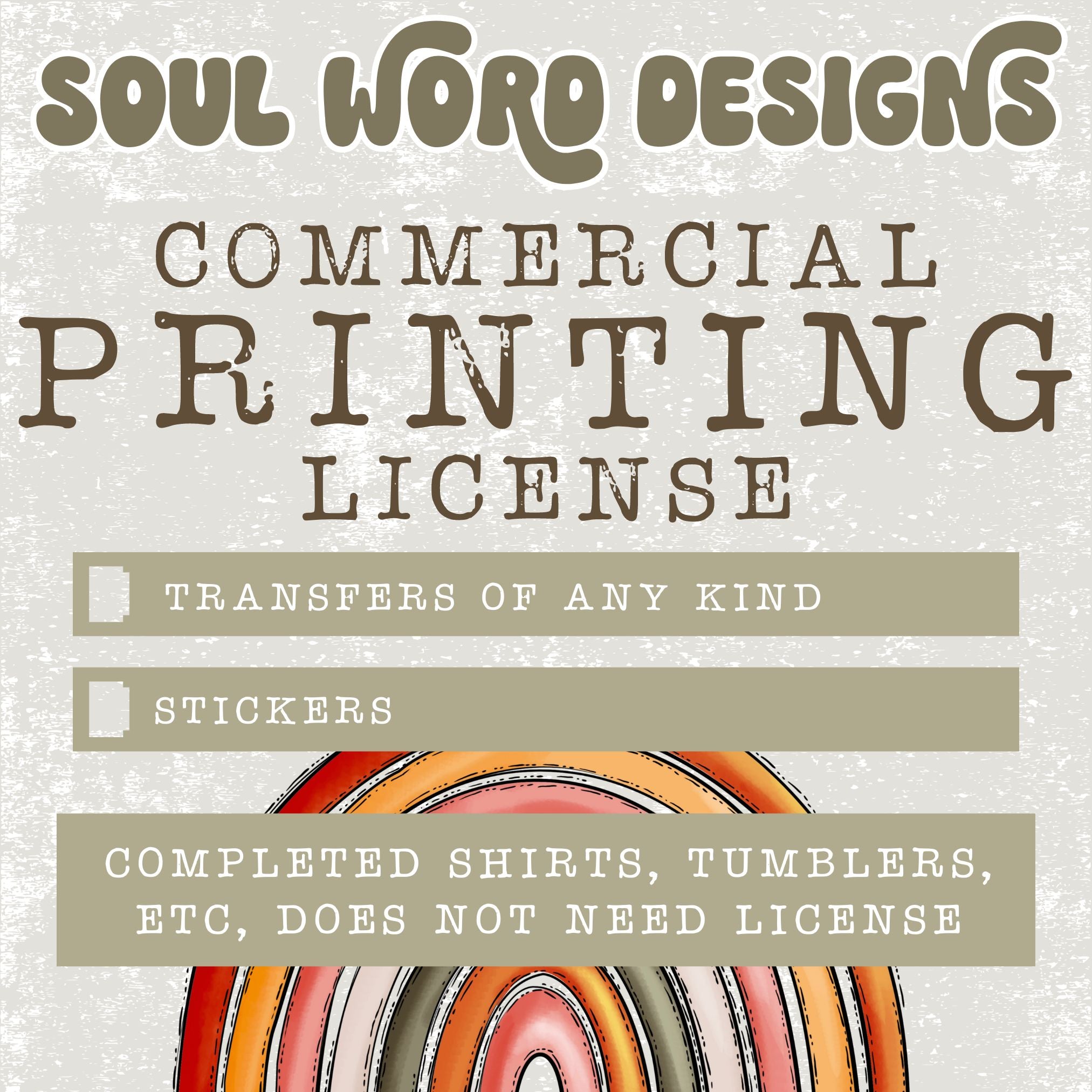 LIFETIME COMMERCIAL PRINTING LICENSE – Olive Soul