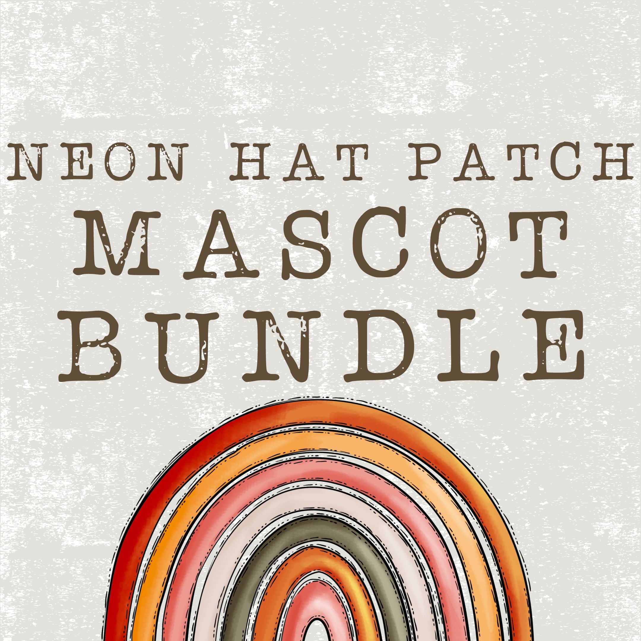 Neon Hat Patch Faux Embroidered Mascot Bundle - DIGITAL DOWNLOAD ...