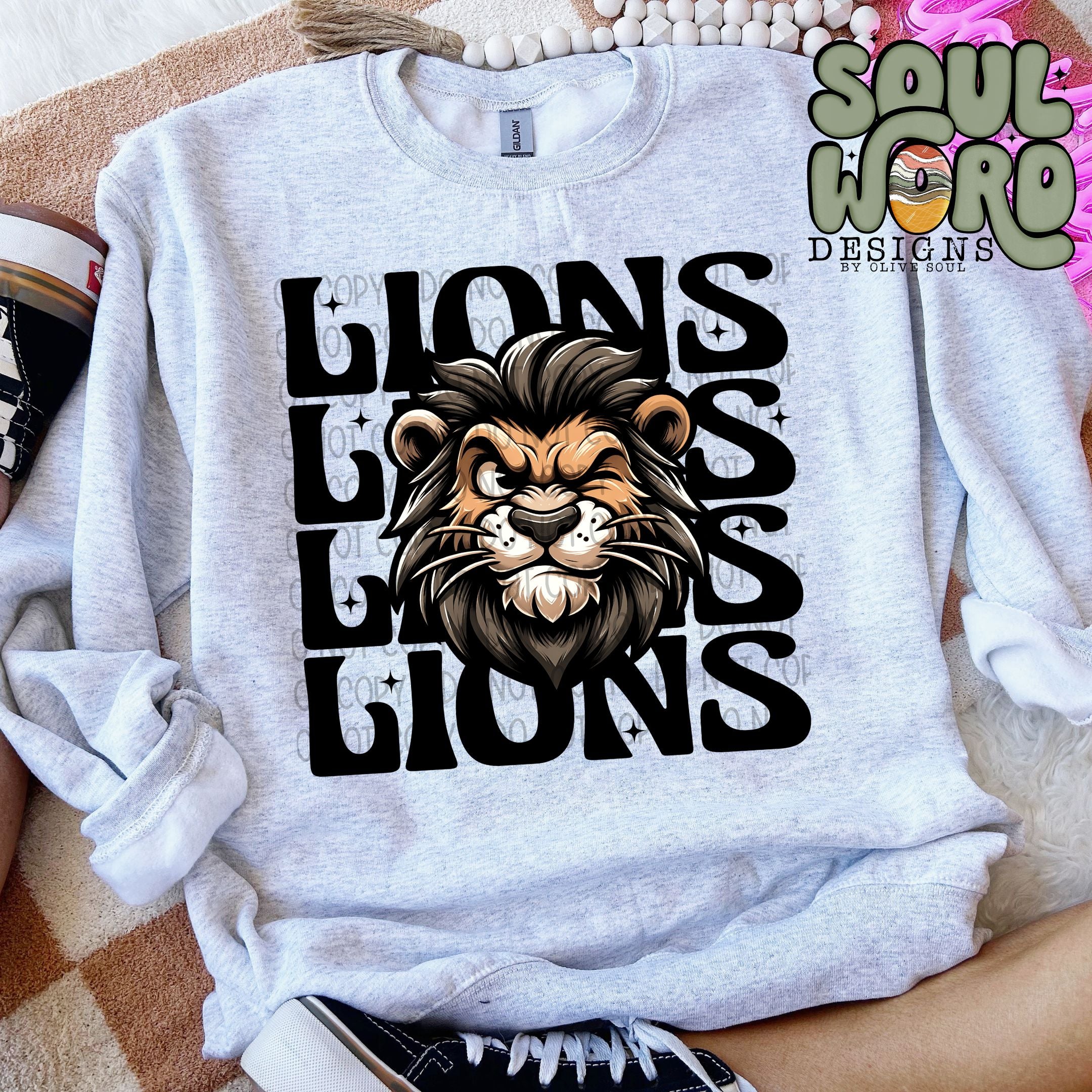 Lions Winking Mascot - DIGITAL DOWNLOAD – Olive Soul