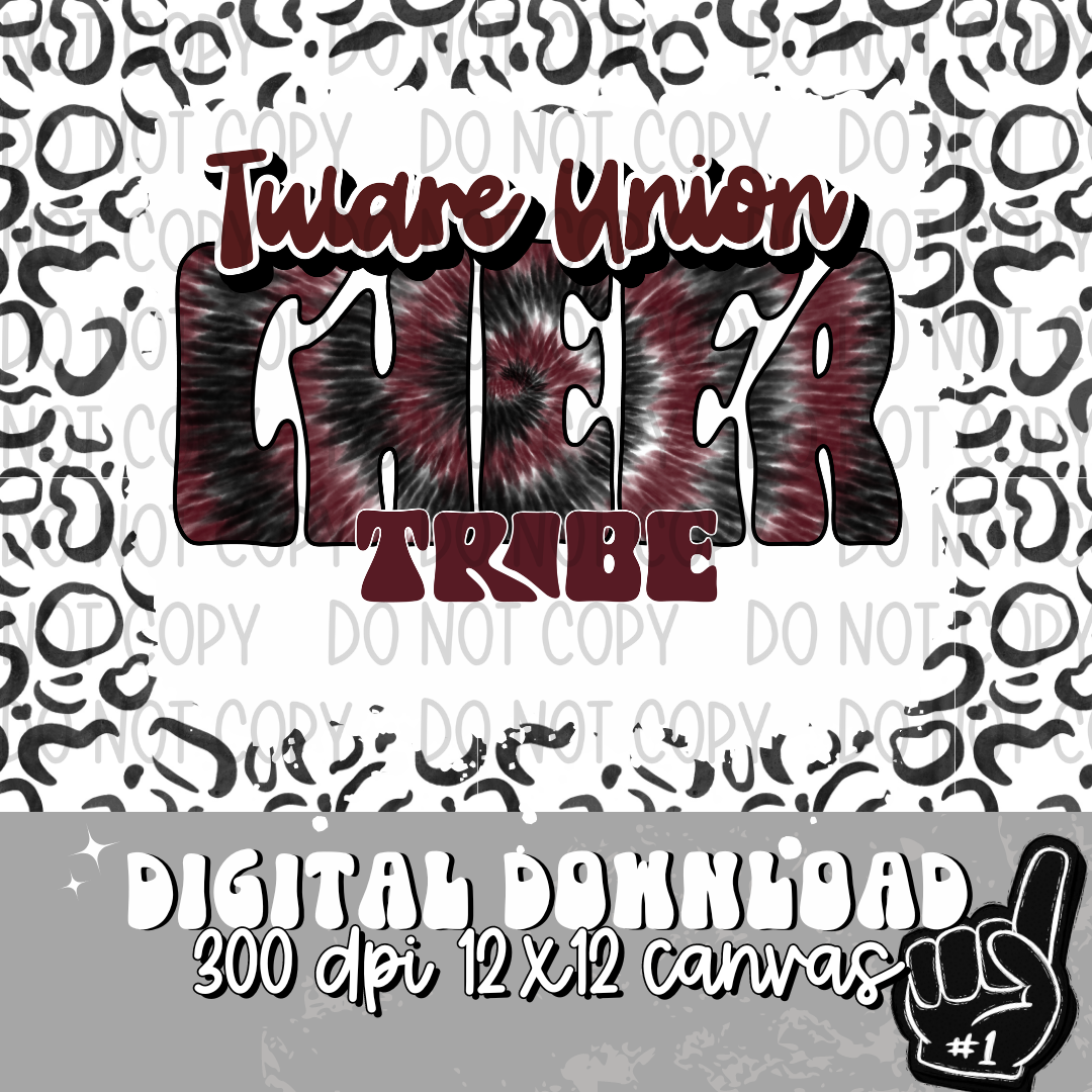Tulare Union Tribe Tie Dye Cheer Maroon - DIGITAL DOWNLOAD – Olive Soul