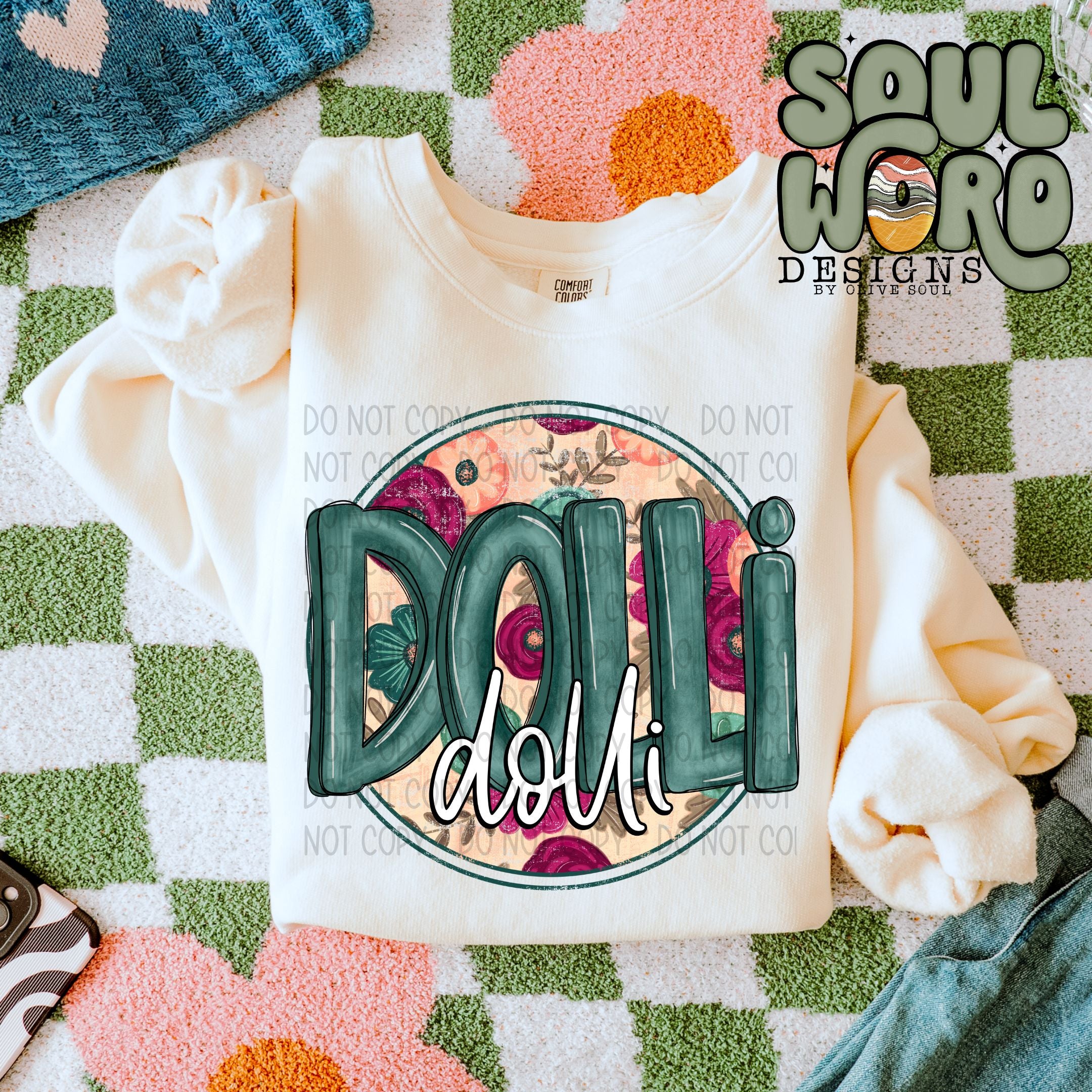 Dolli Floral Teal - DIGITAL DOWNLOAD – Olive Soul