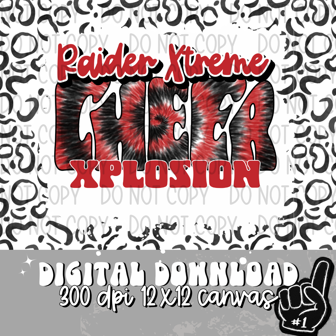 Raider Xtreme Xplosion Tie Dye Cheer Red - DIGITAL DOWNLOAD – Olive Soul