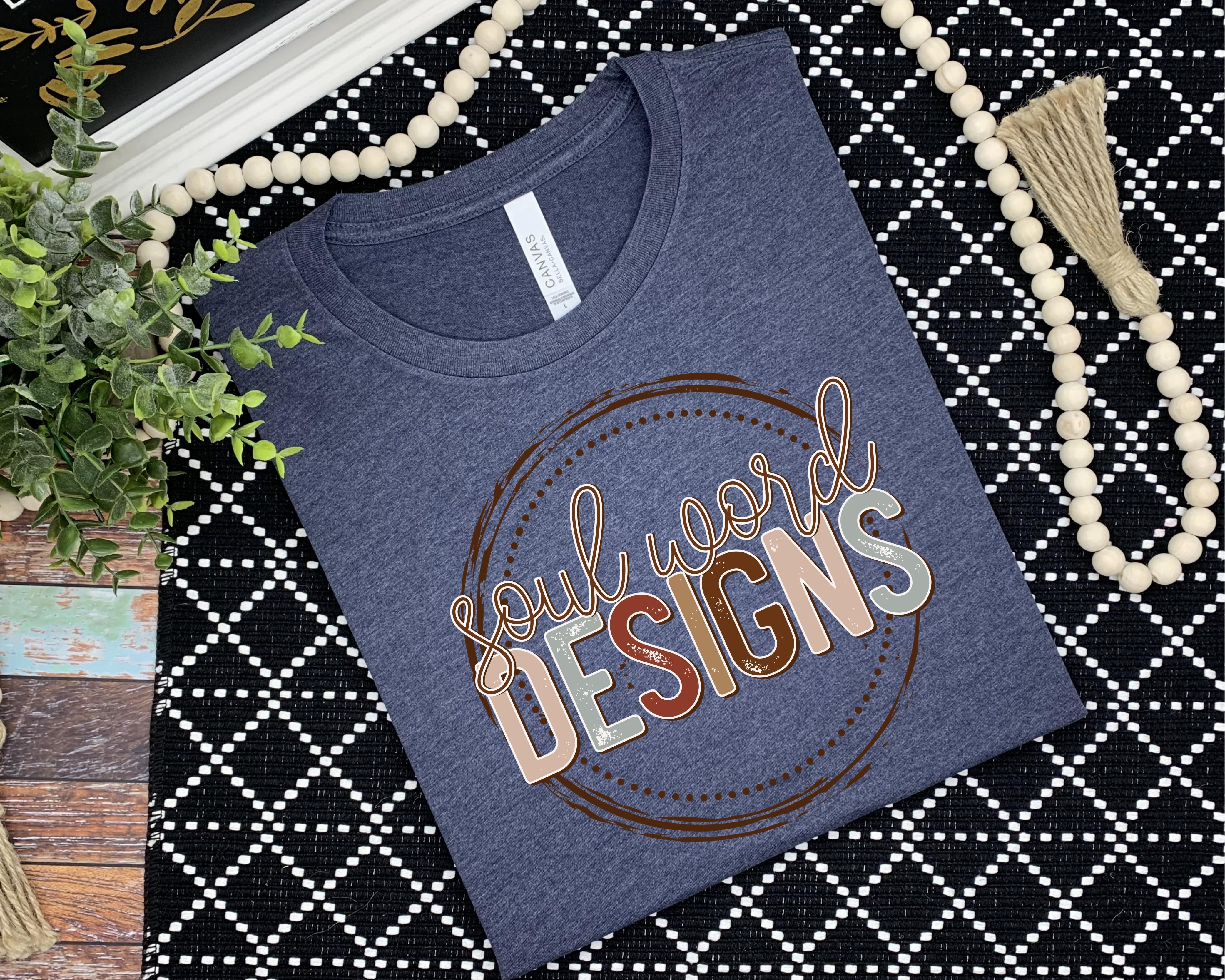 Bella Canvas 3001CVC Heather Navy Folded Flat Lay Mockup - DIGITAL DOW ...