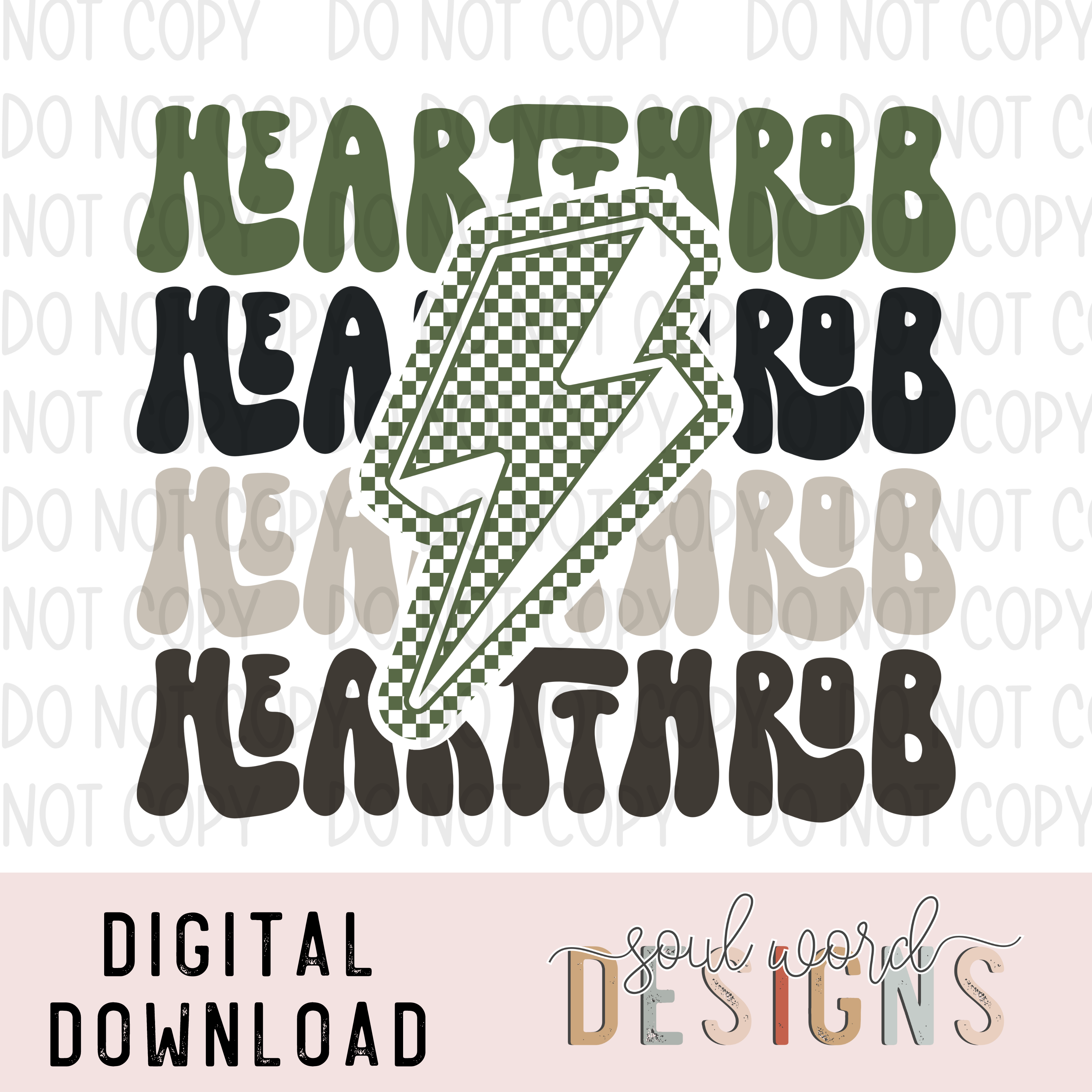 Heartthrob Checker Bolt - DIGITAL DOWNLOAD – Olive Soul