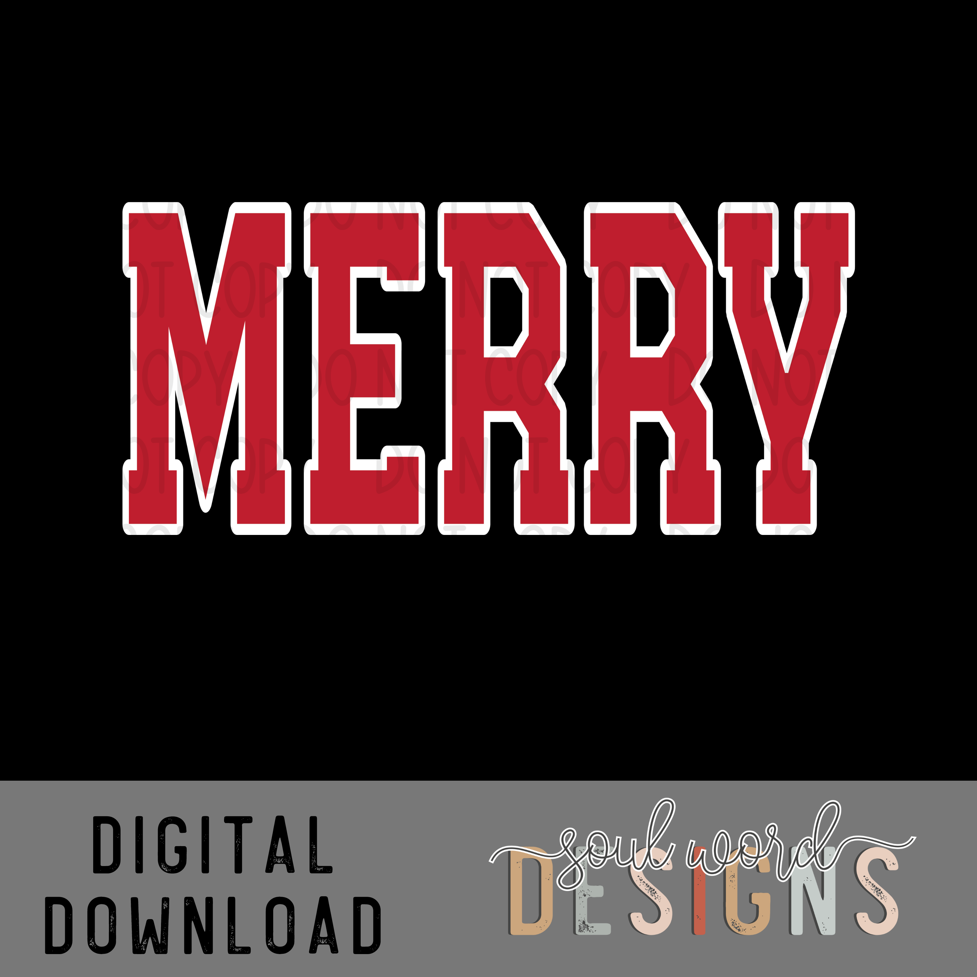 Merry Block Letter - DIGITAL DOWNLOAD – Olive Soul