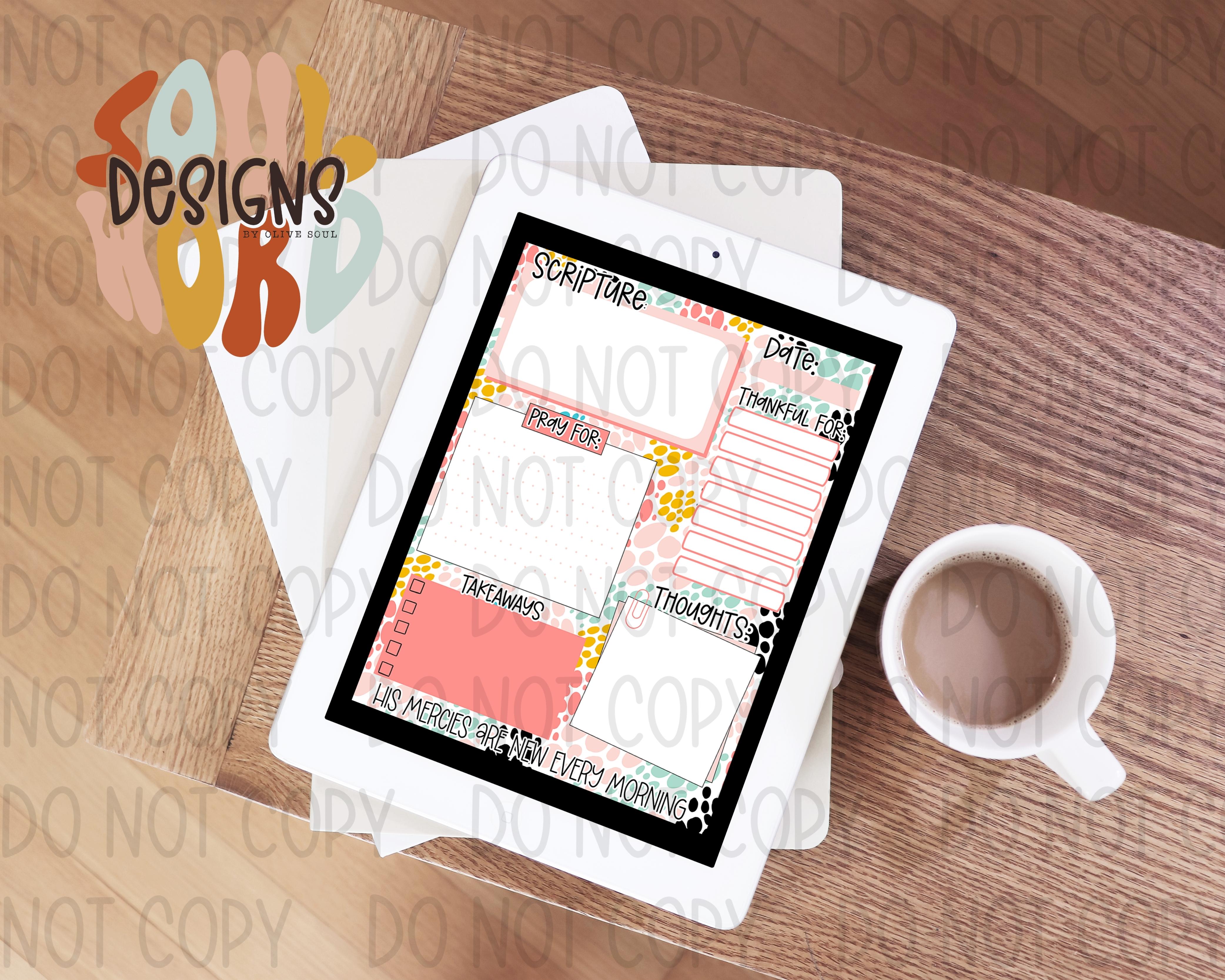 Prayer/Daily Devotional Abstract Design Printable - DIGITAL DOWNLOAD ...