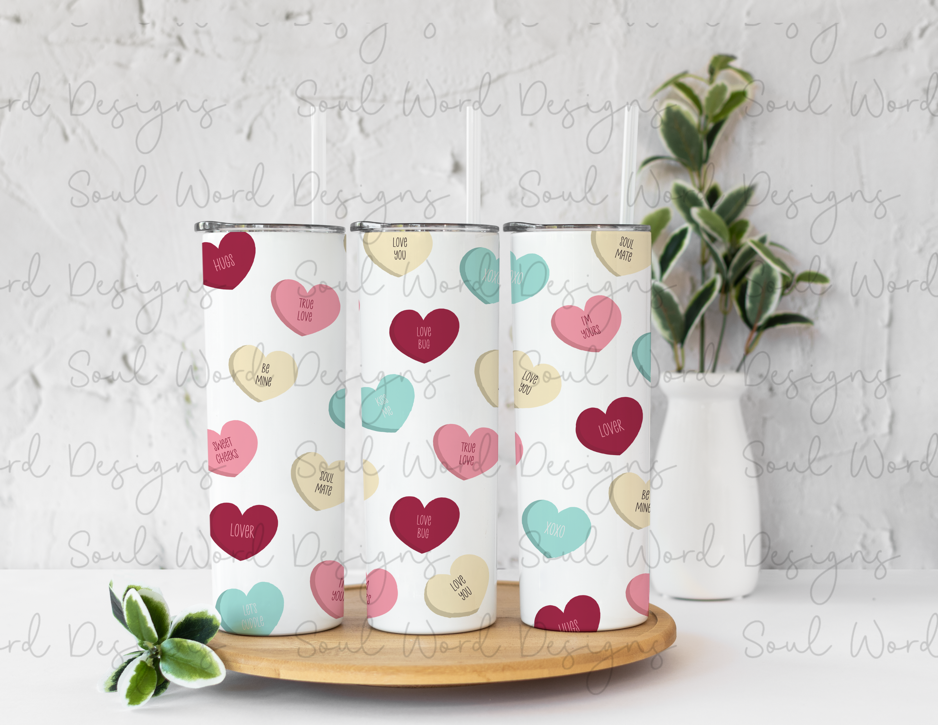 Ooey Gooey Conversation Heart Skinny Straight Tumbler Design - DIGITAL ...