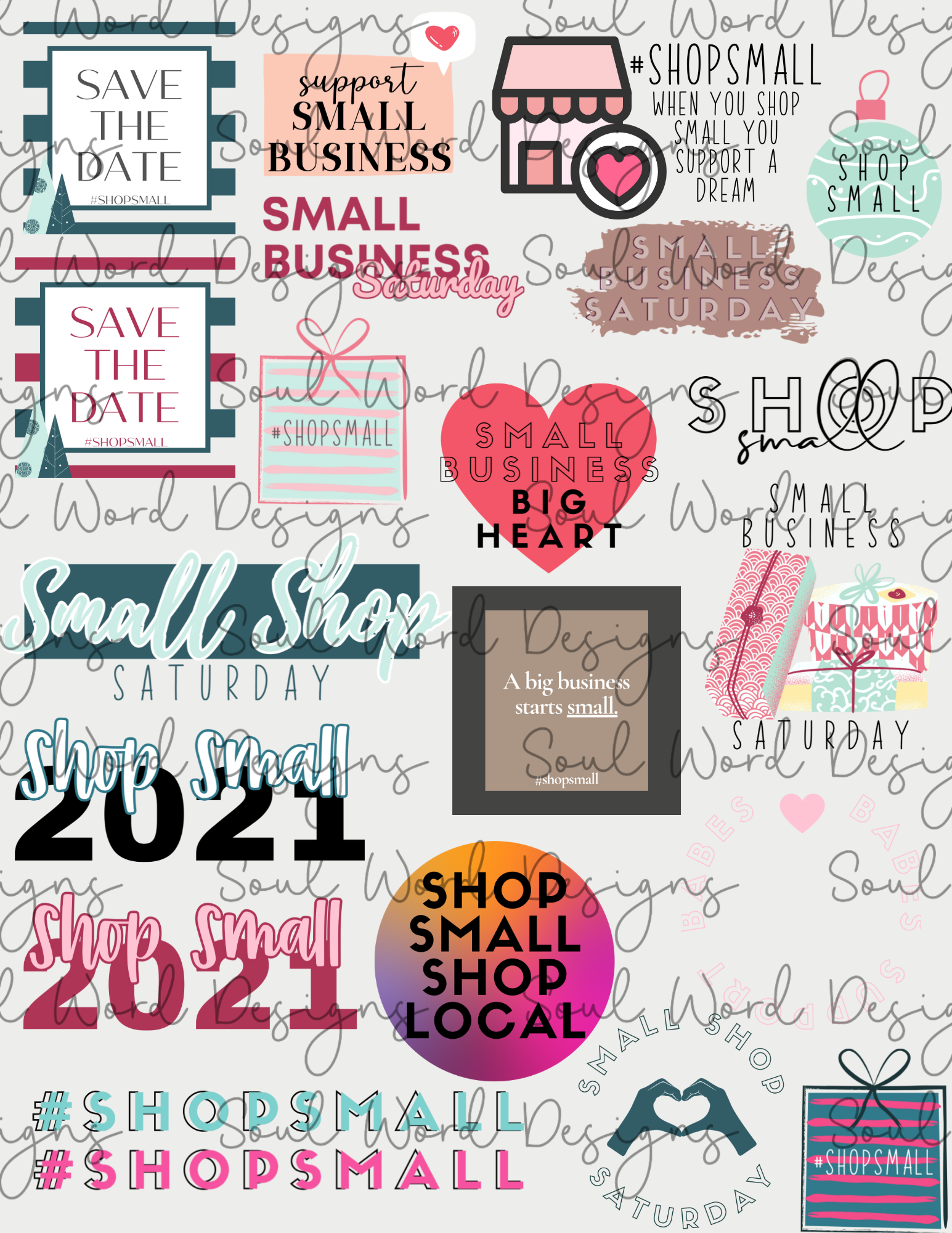 Small Business Saturday Graphics and Clip Art - DIGITAL DOWNLOAD ...